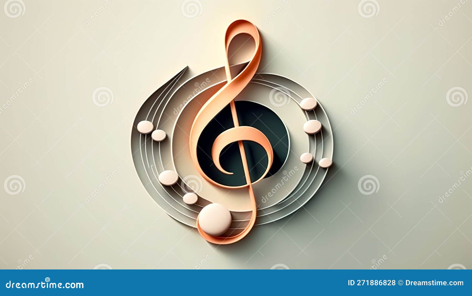 Creative Treble Clef Sign Isolated, Generative AI. Stock Illustration ...
