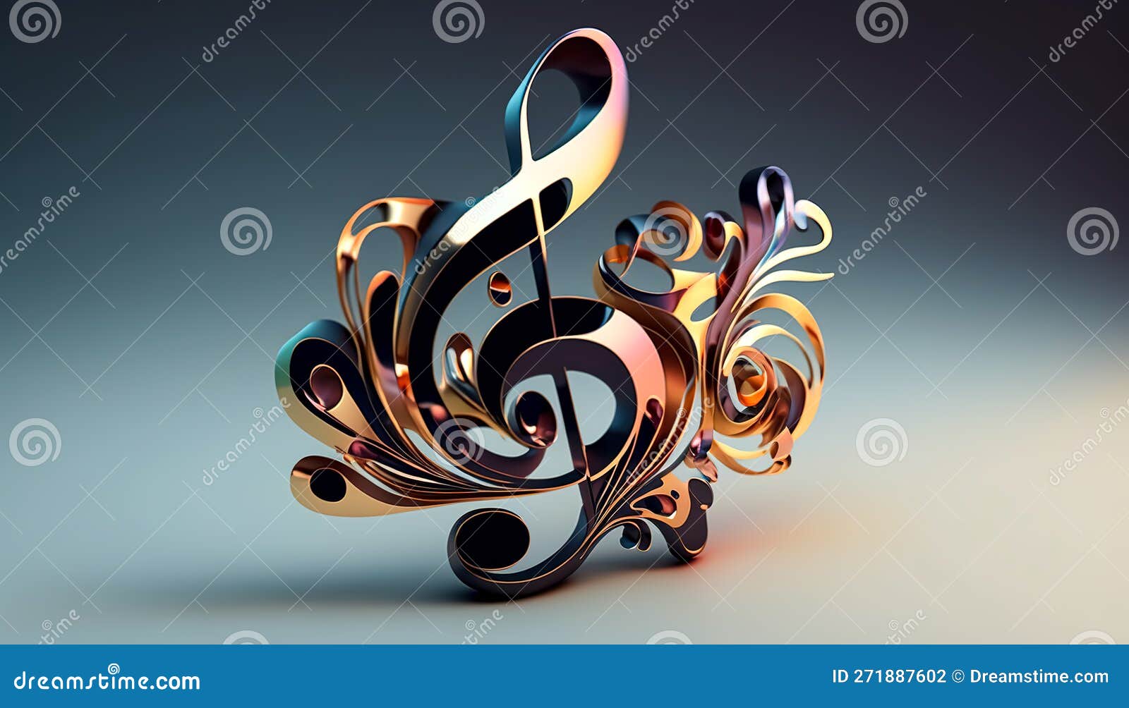 Creative Treble Clef Sign Isolated, Generative AI. Stock Illustration ...