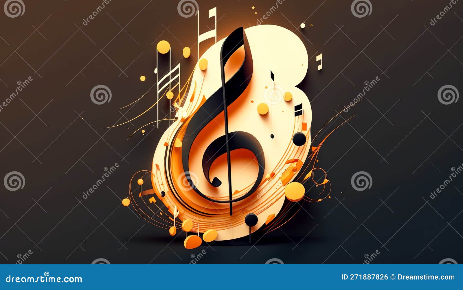 Creative Treble Clef Sign Isolated, Generative AI. Stock Illustration ...