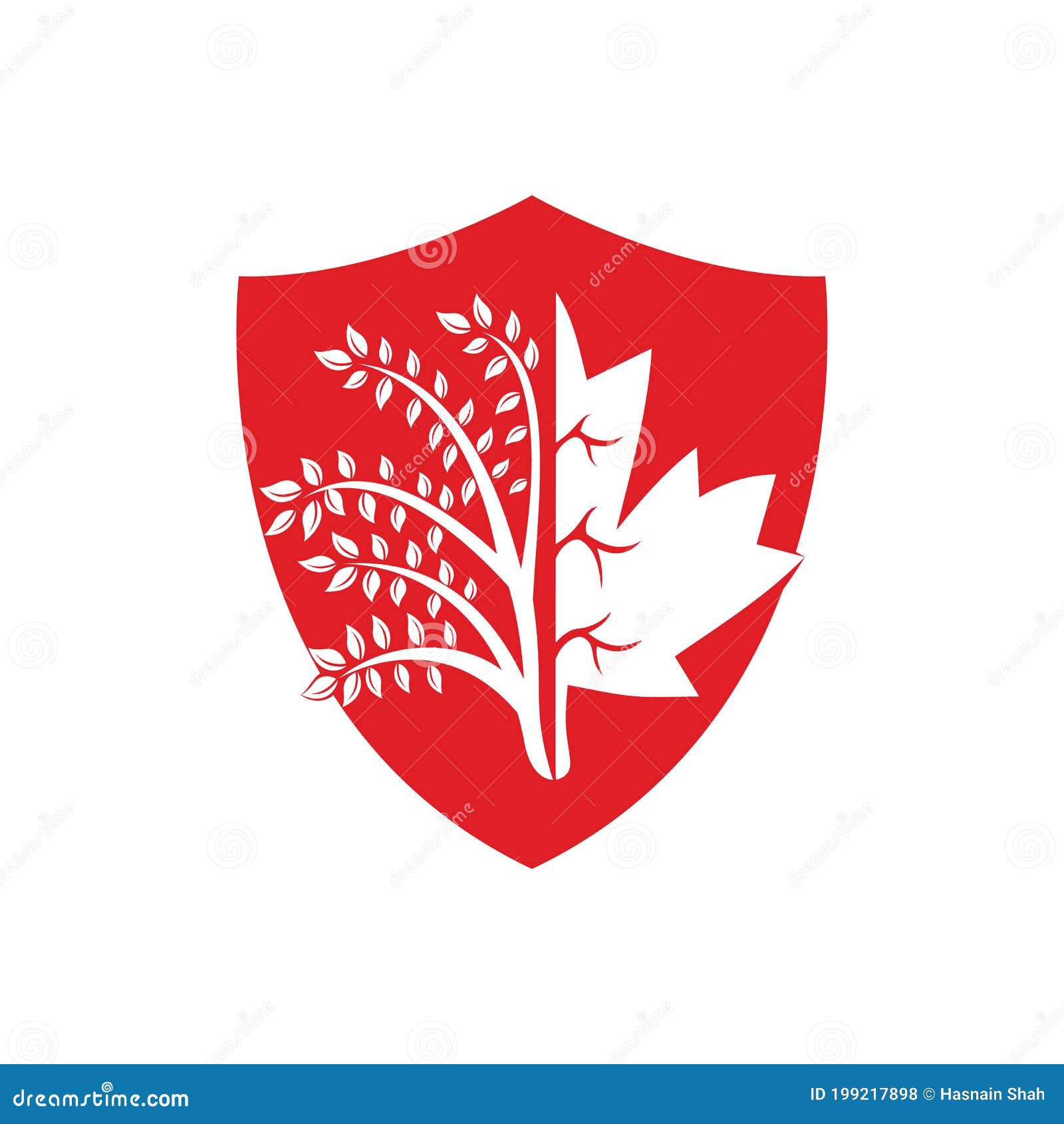 Creative Tree and Maple Leafs Logo Design. Stock Vector - Illustration ...