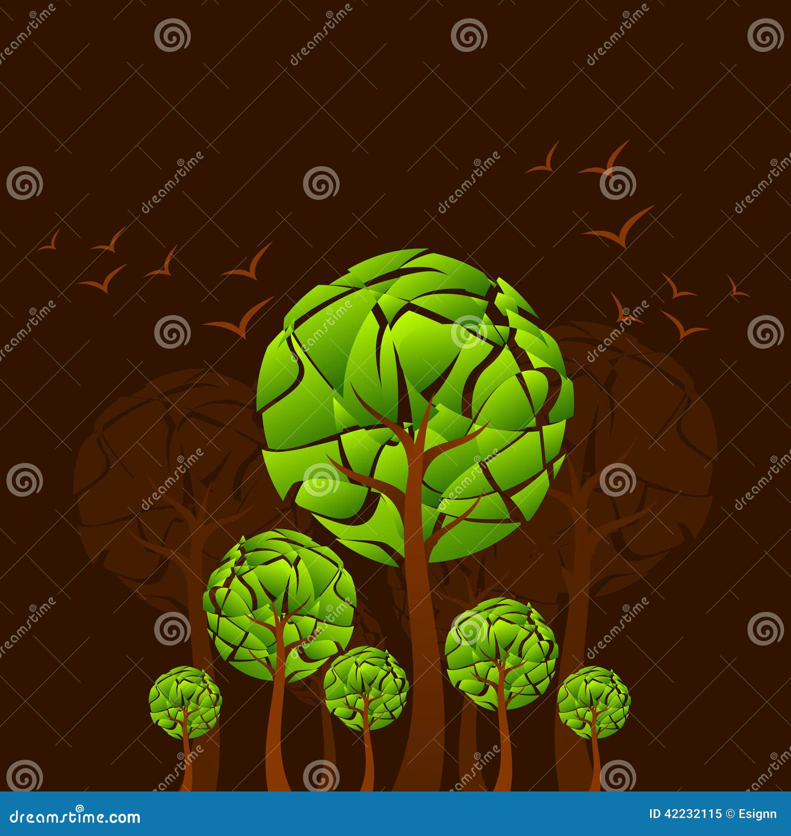 Creative Trees with Environment , Illustration Stock Vector ...