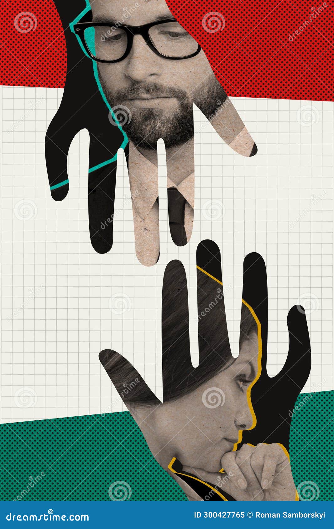 Creative Trend Collage of Working Colleagues Work Together Teambuilding ...