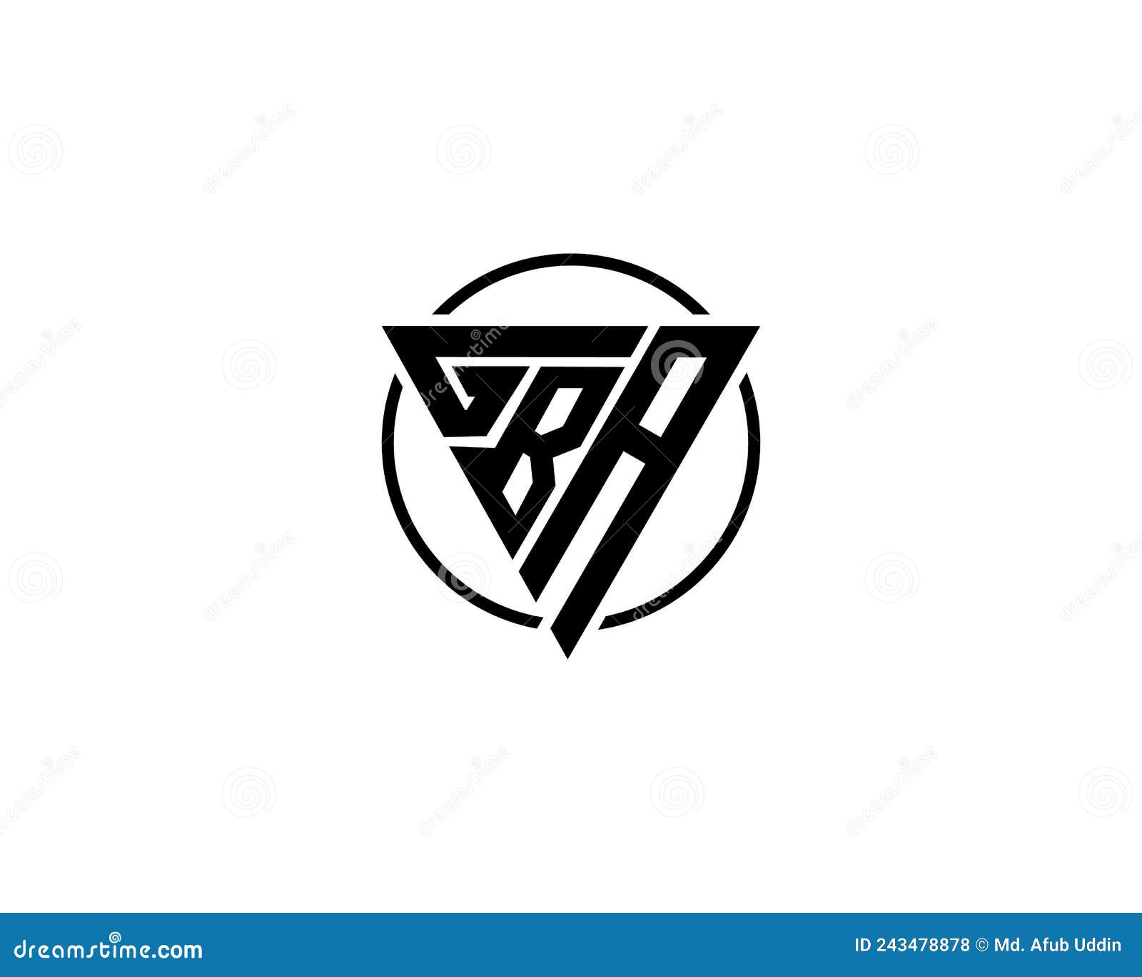 Creative Triangle Modern GBA Letters Logo Stock Vector - Illustration ...