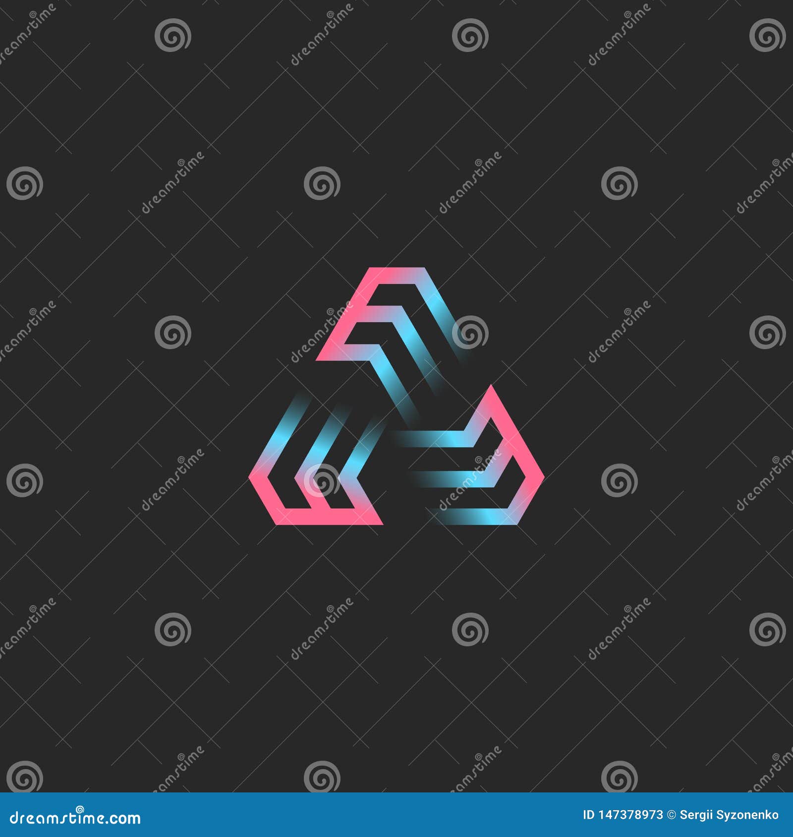 Creative Triangular Logo Formed by Three Letters EEE, Futuristic ...