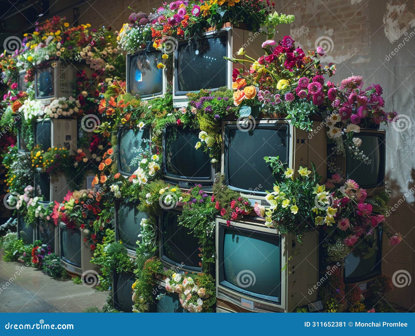 A Stack of Old Computer Monitors Blossoms into a Dynamic Art ...