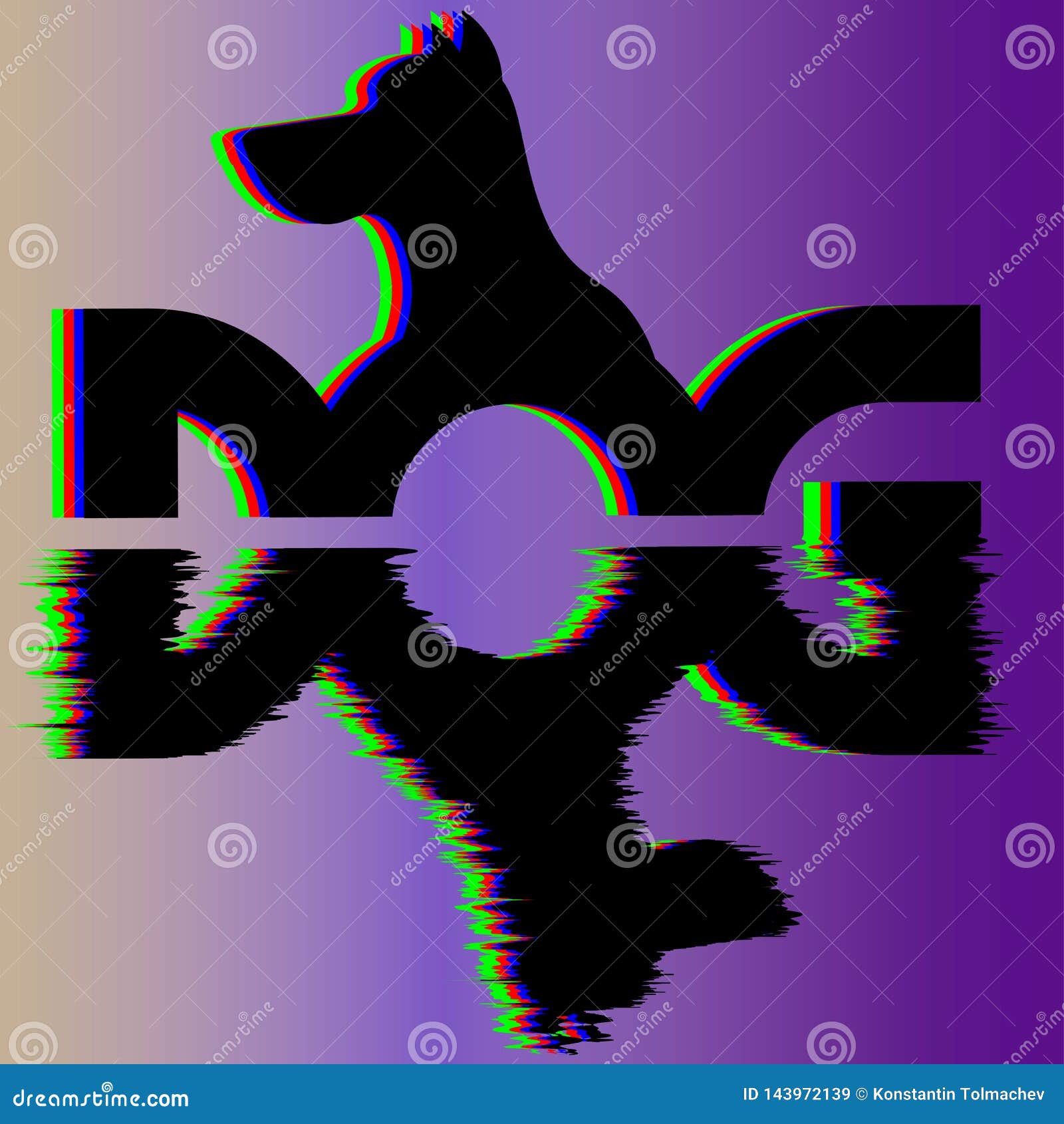 Typographic Dog Logo Using Negative Space in the Rgb Stock Vector ...