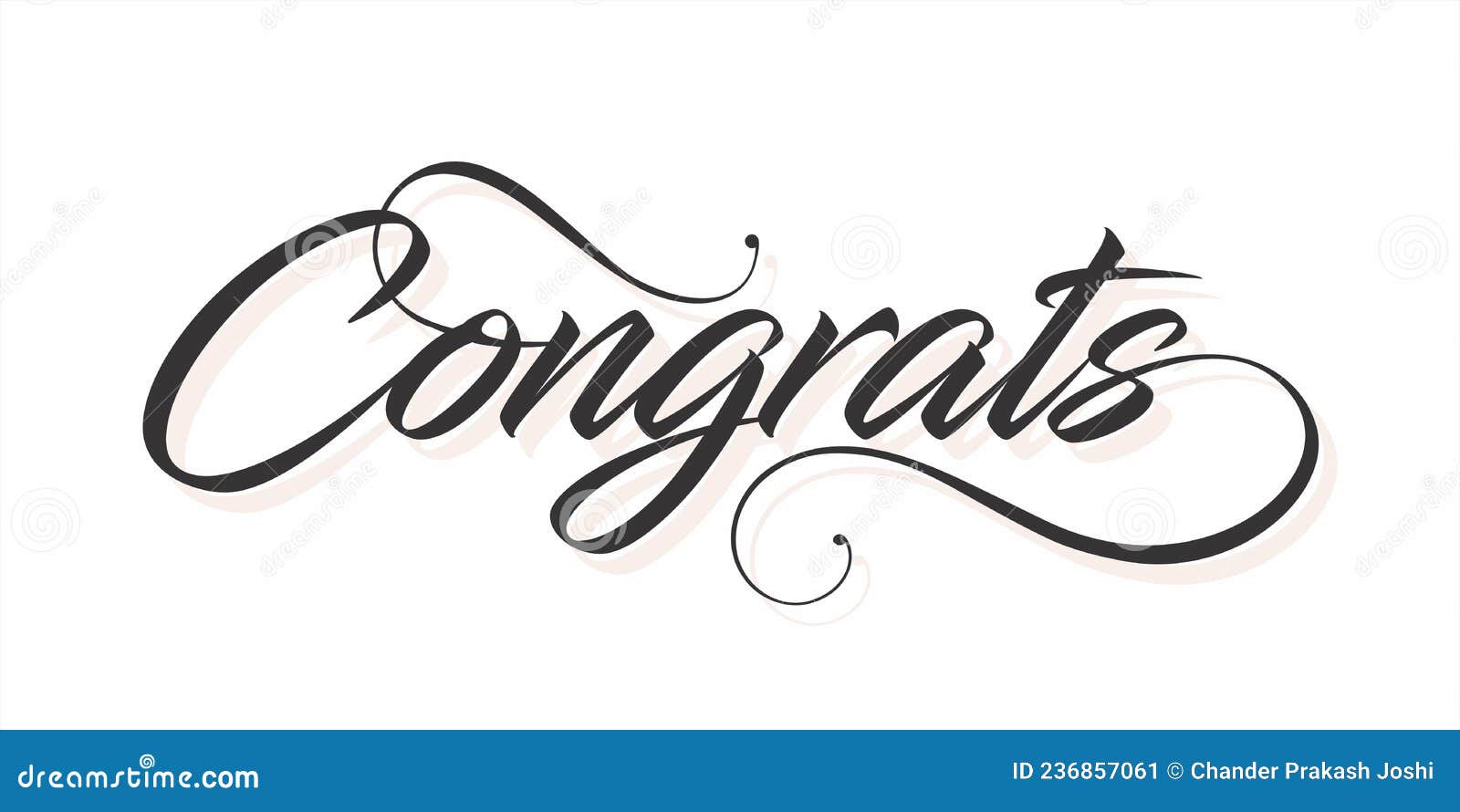 Creative Typography of Congrats. Congratulations Card in Cursive ...