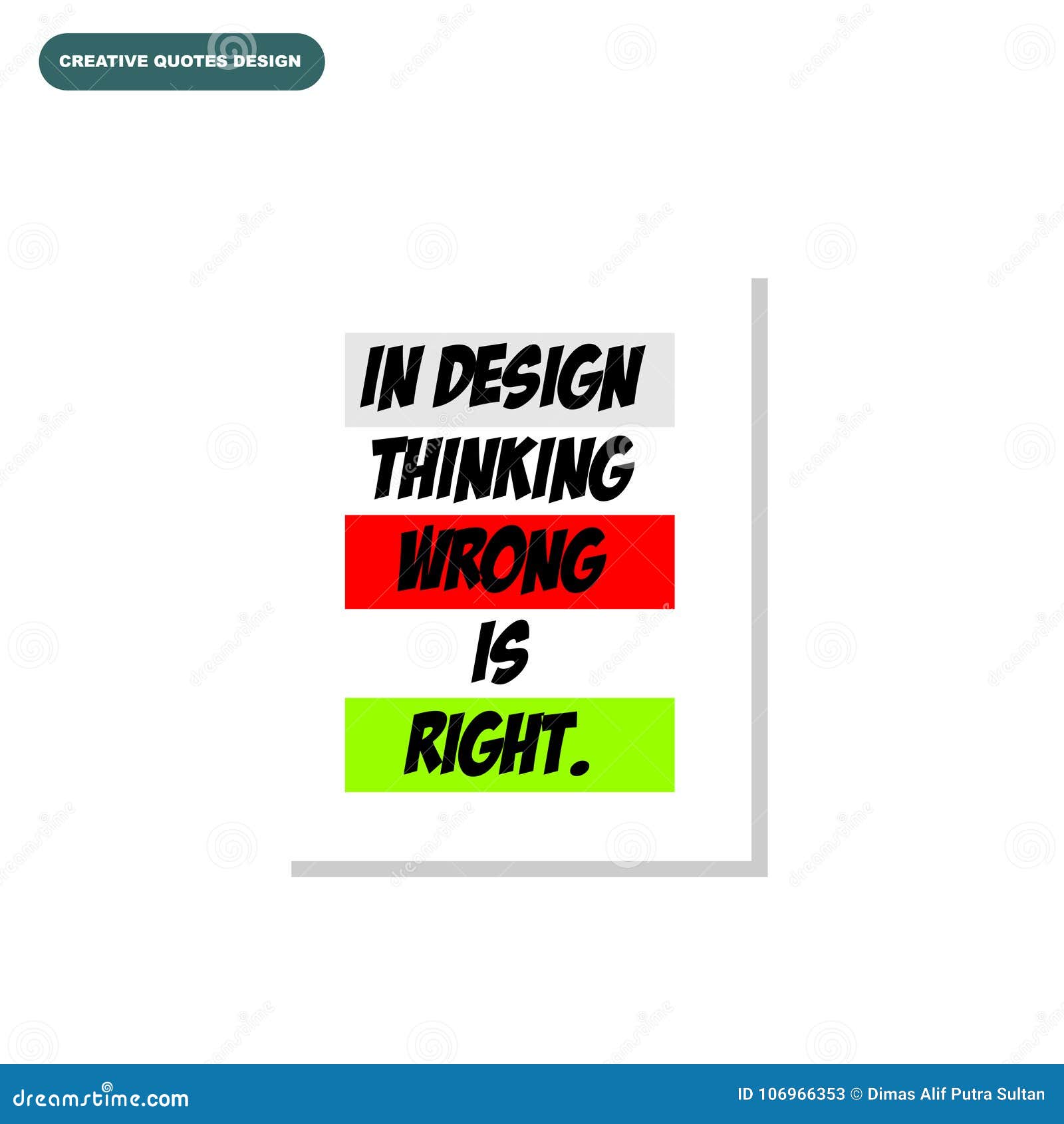 Creative Typography Design of `in DESIGN THINKING WRONG Stock Vector ...