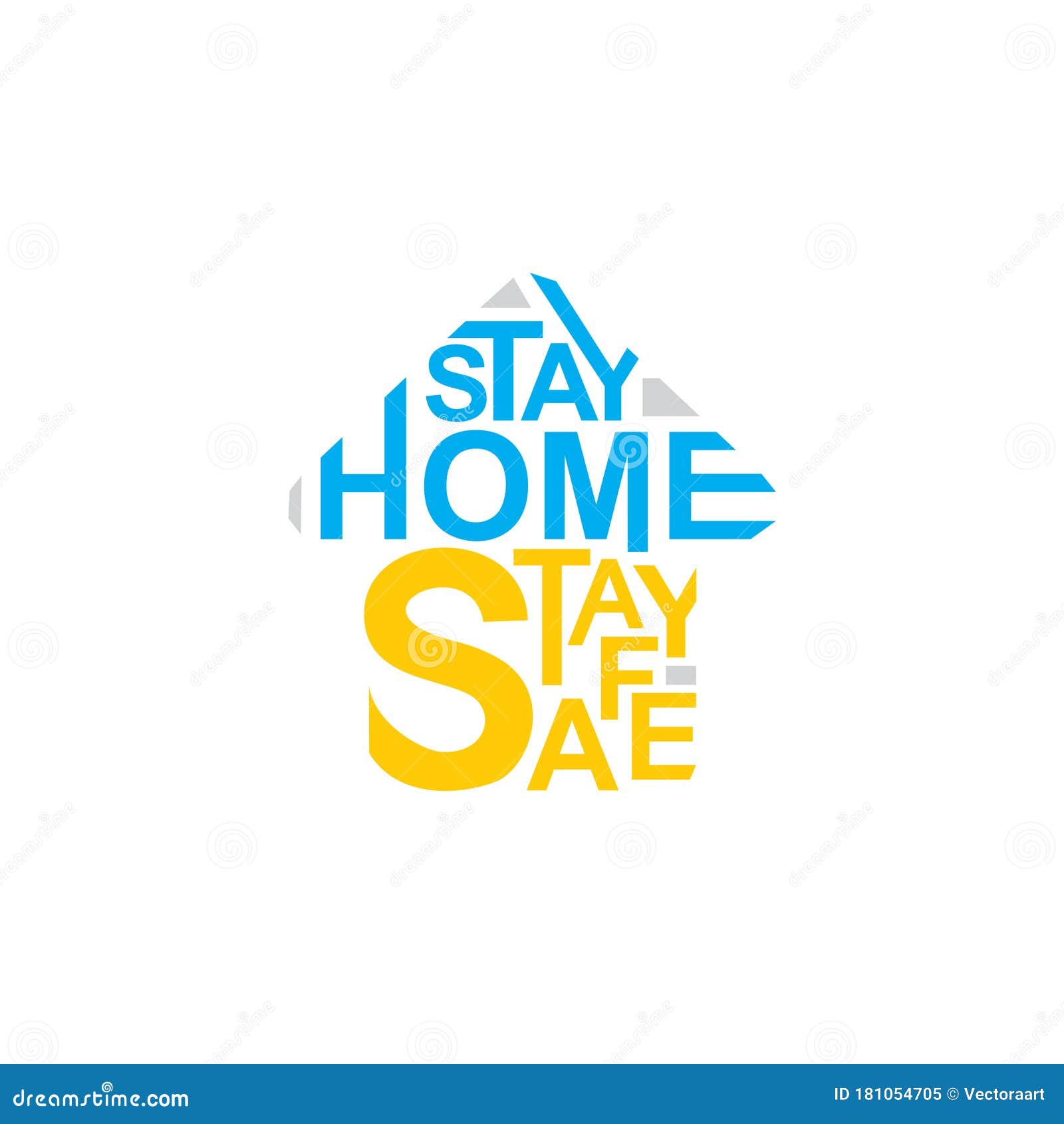 Creative Typography Stay Home Stay Safe Design Stock Vector ...