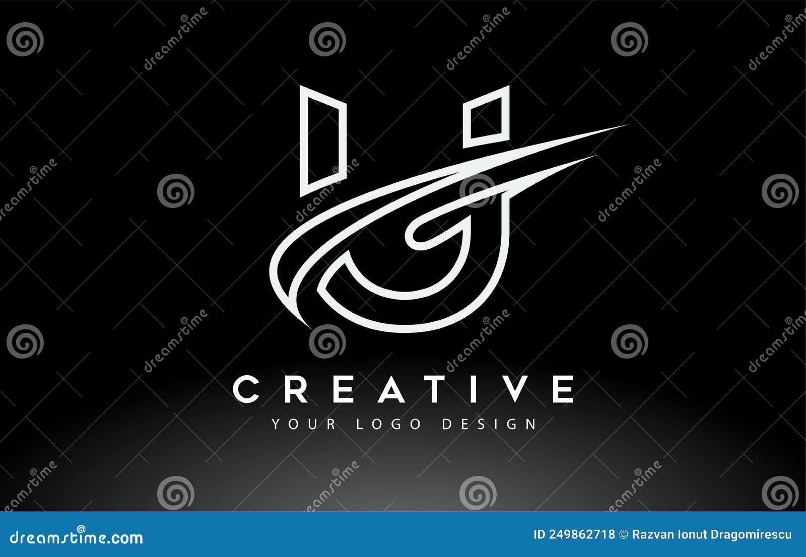 Creative U Letter Logo Design with Swoosh Icon Vector Stock Vector ...