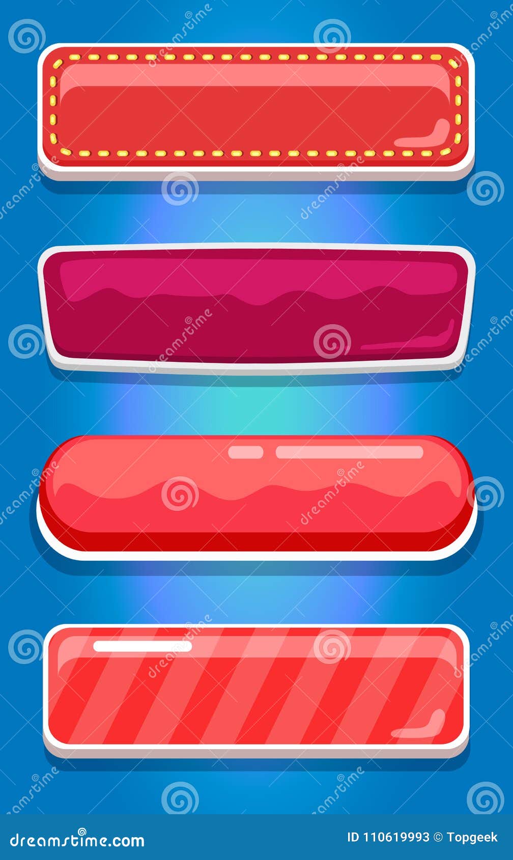 Creative UI Main Menu Interface Kit Vector Set Stock Vector ...