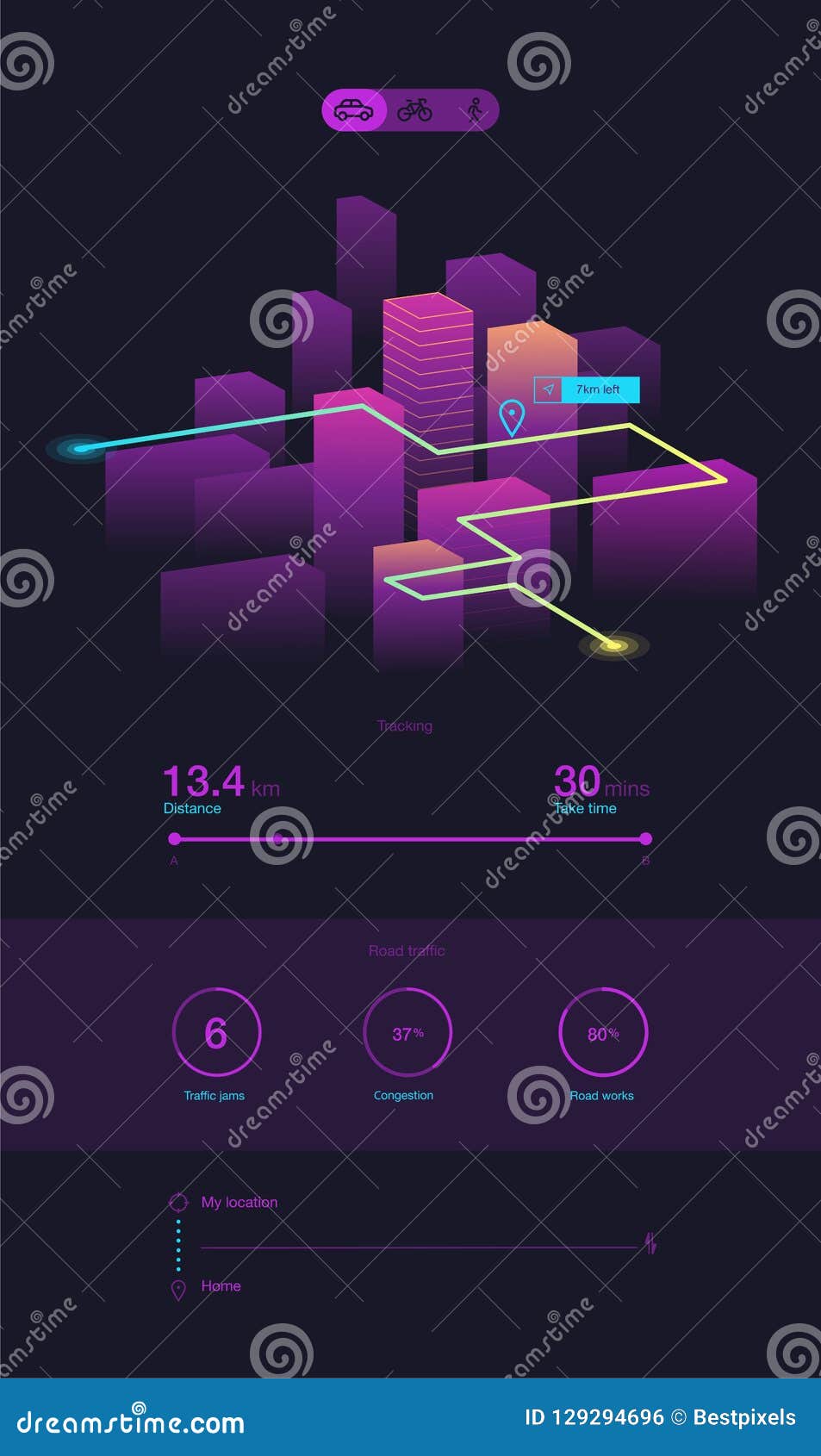 Creative Ui Ux Design of Navigate App Infographic. Vector Illustration ...