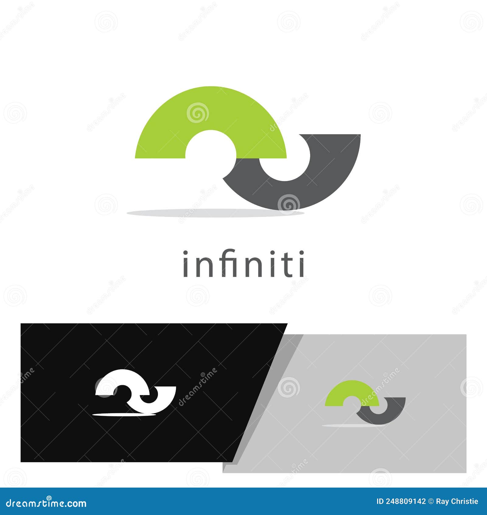Infinity Logo with Circle Half Cut Shape Stock Vector - Illustration of ...