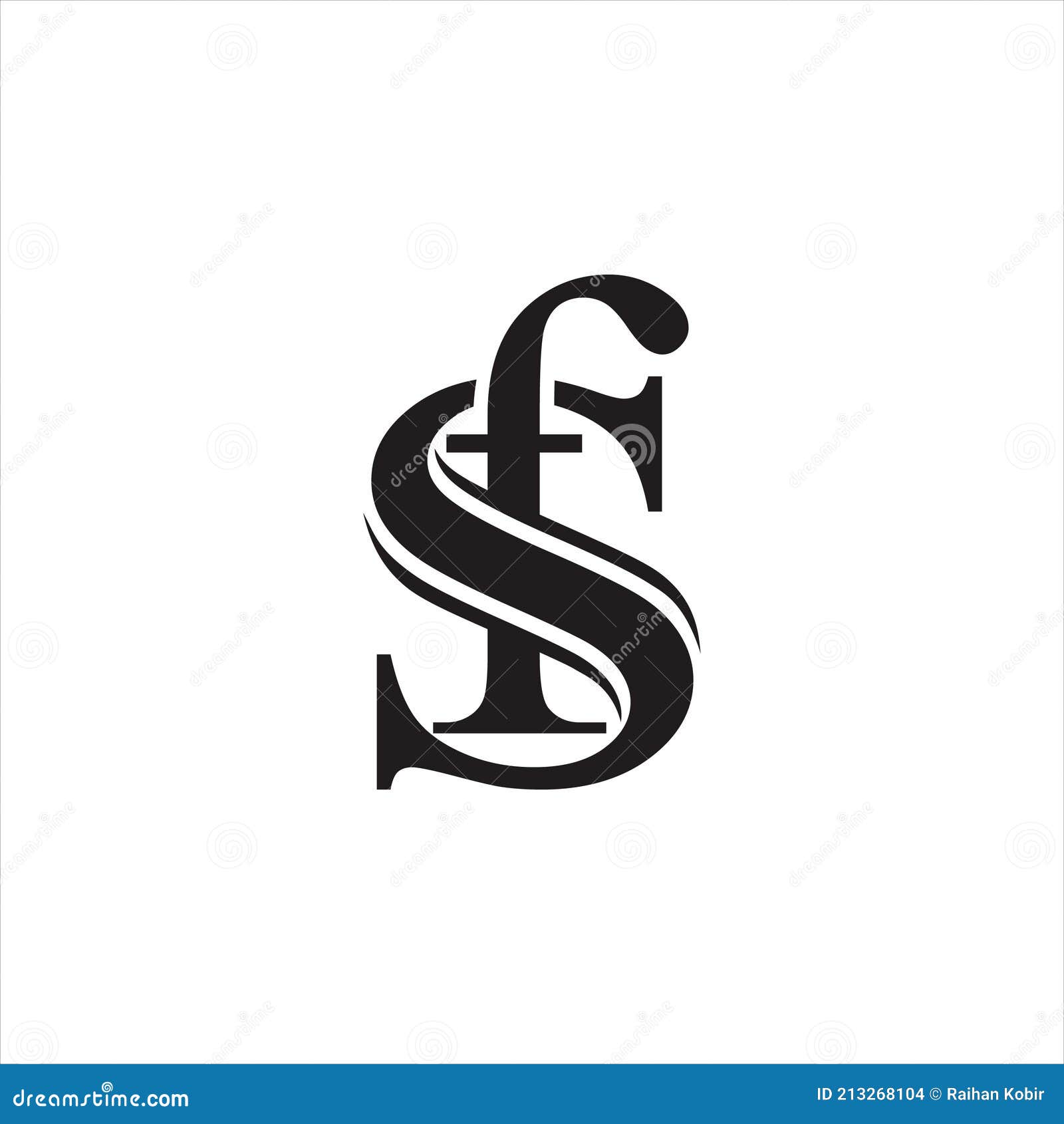 This is a Creative and Unique Latter SF Logo Stock Vector ...