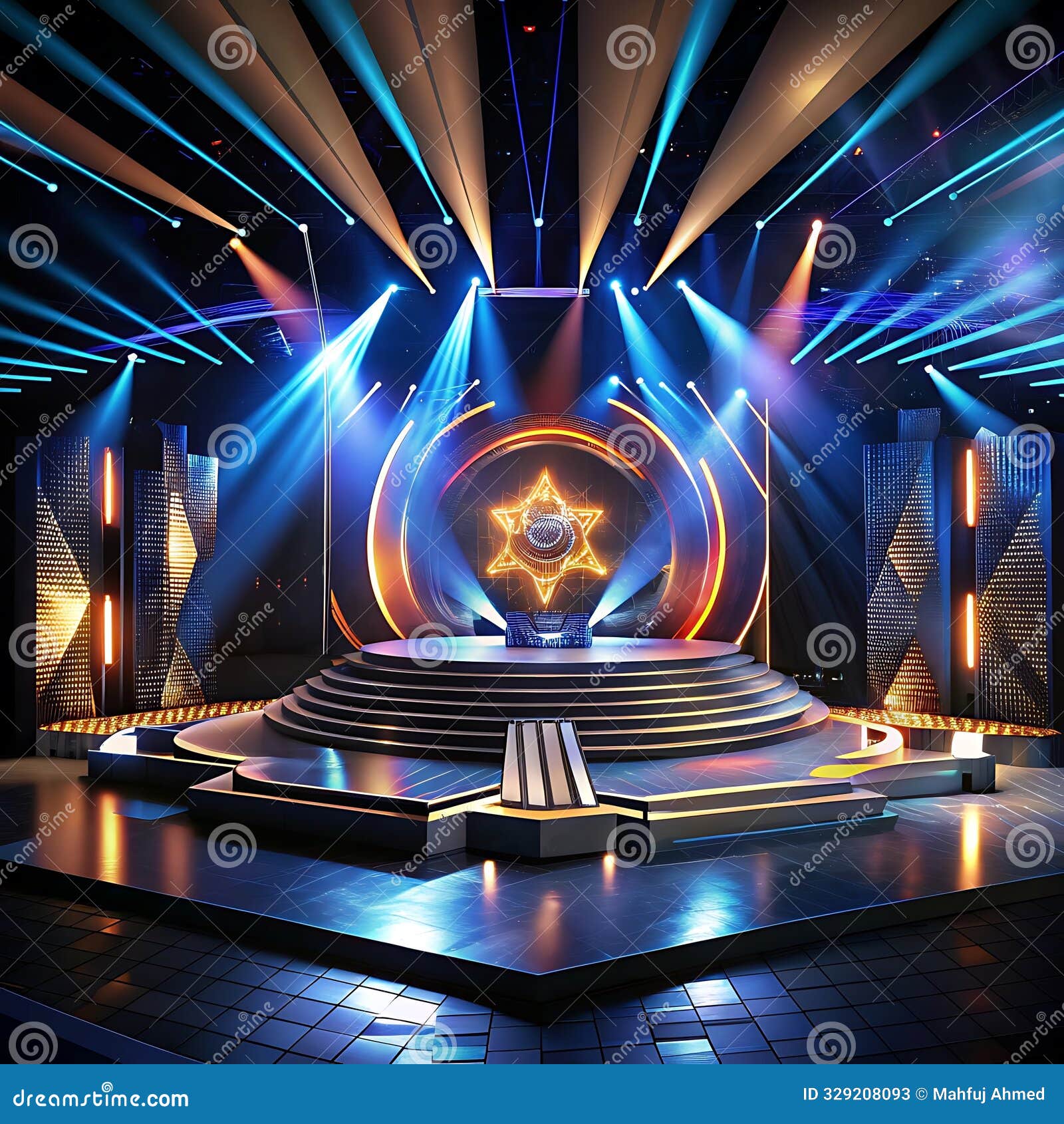 Creative and Unique Luxurious Event Stage Background Illustration Stock ...