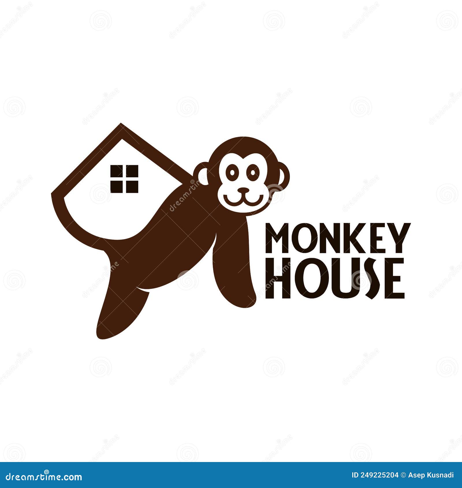 Creative, Unique and Modern Monkey House Logo Vector Design Stock ...