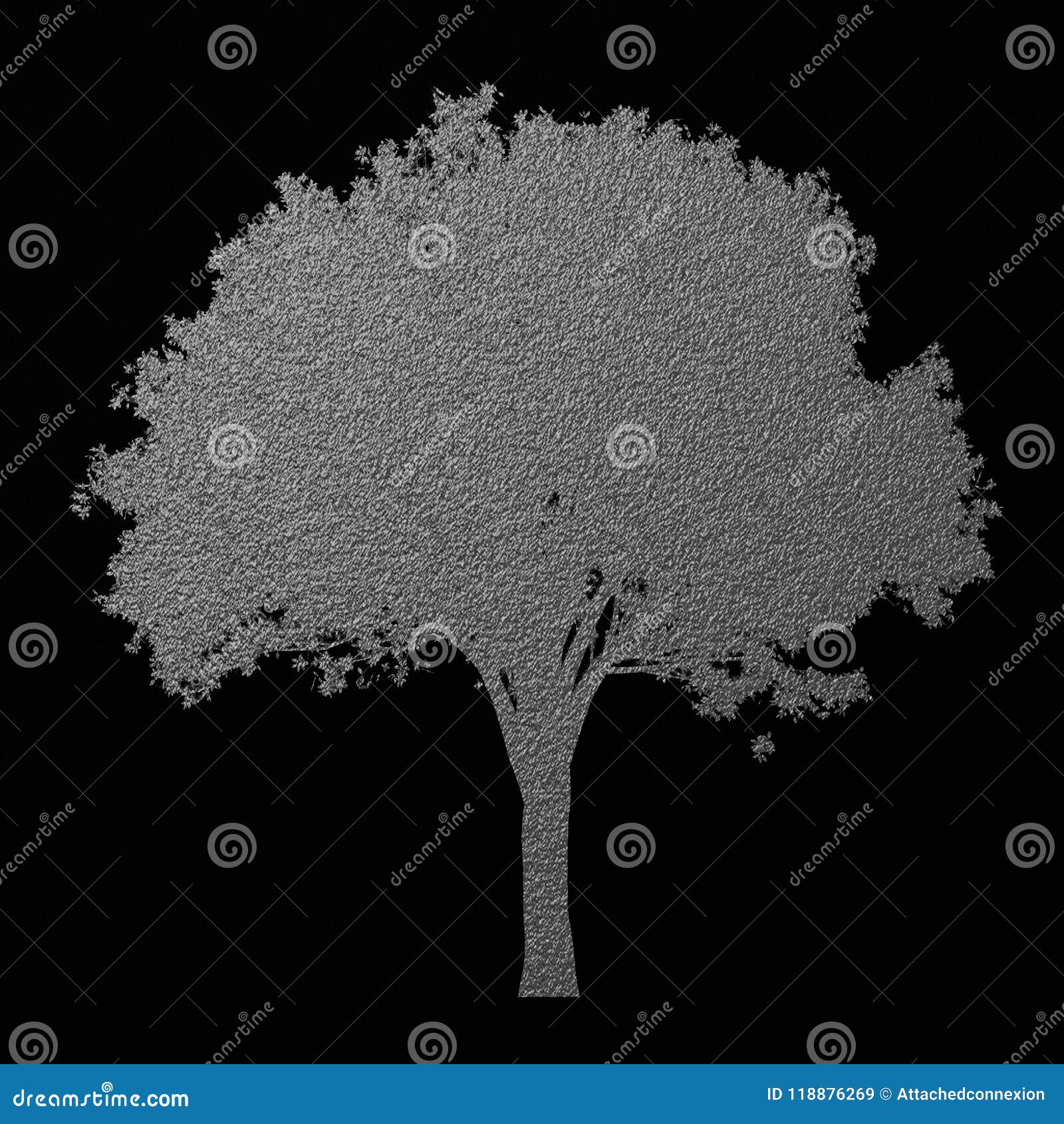 Beautiful Digital Texture Pattern of Tree Silhouette Isolated on Black ...