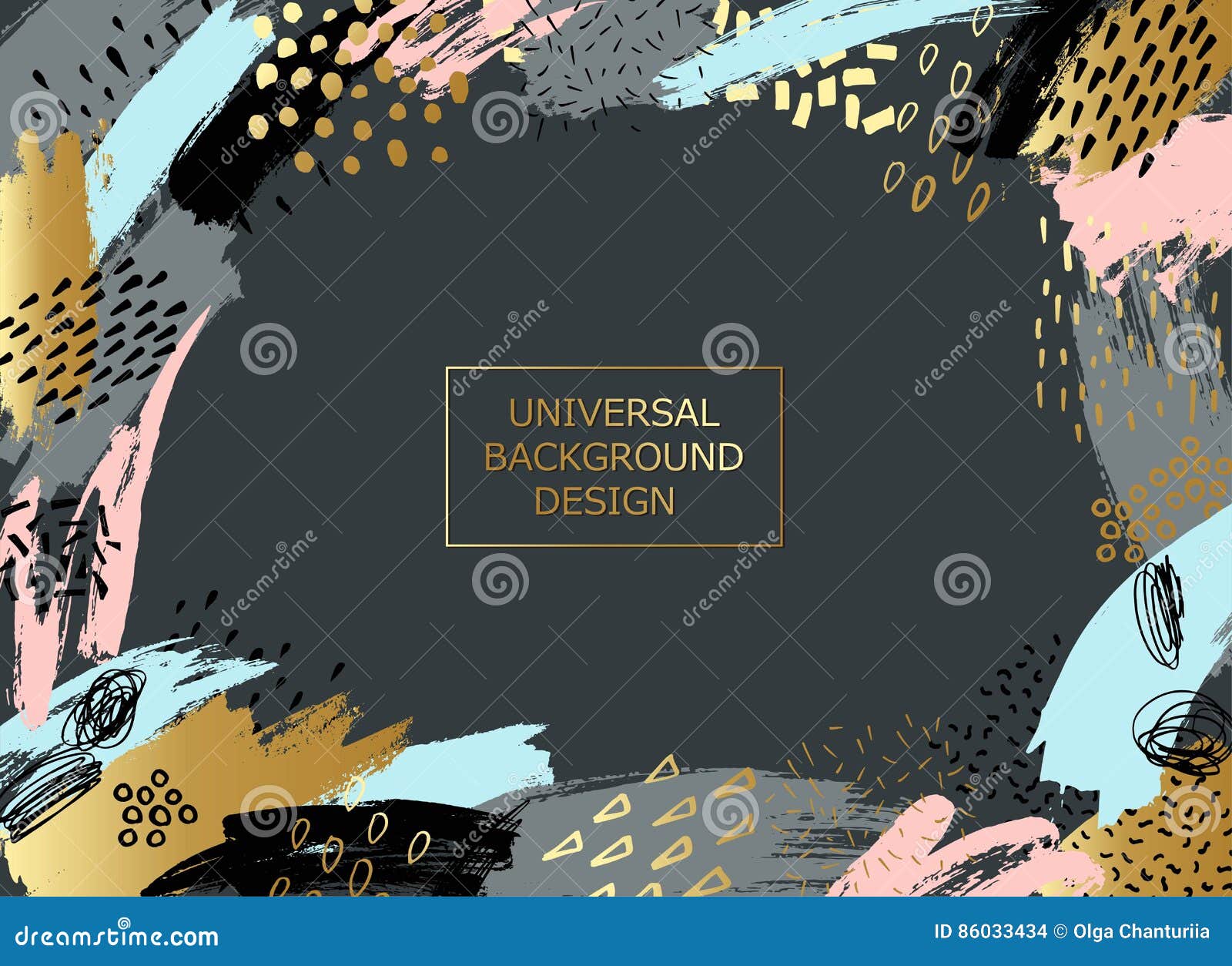 Creative Universal Art Posters. Ink Artwork Suminagashi. Vector ...