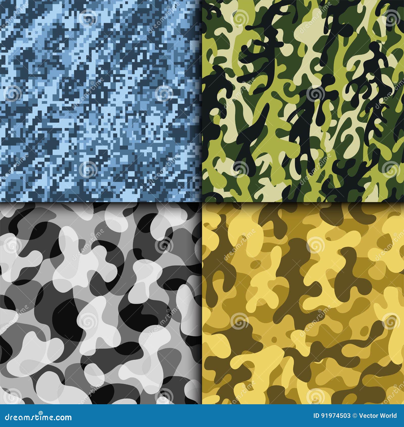 Creative Universal Hand Drawn Seamless Pattern Abstract Fill Military ...