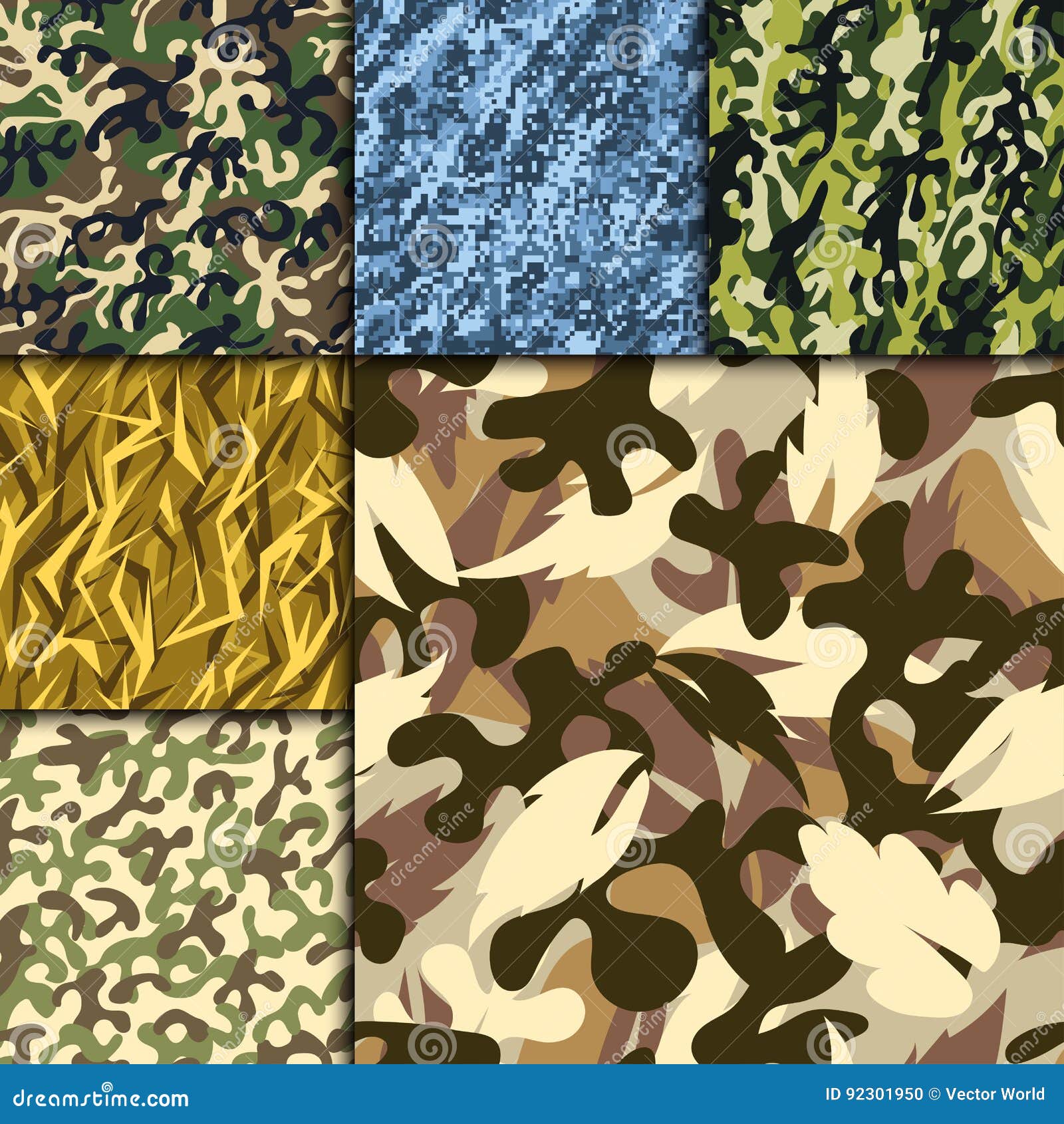 Creative Universal Hand Drawn Seamless Pattern Abstract Fill Military ...