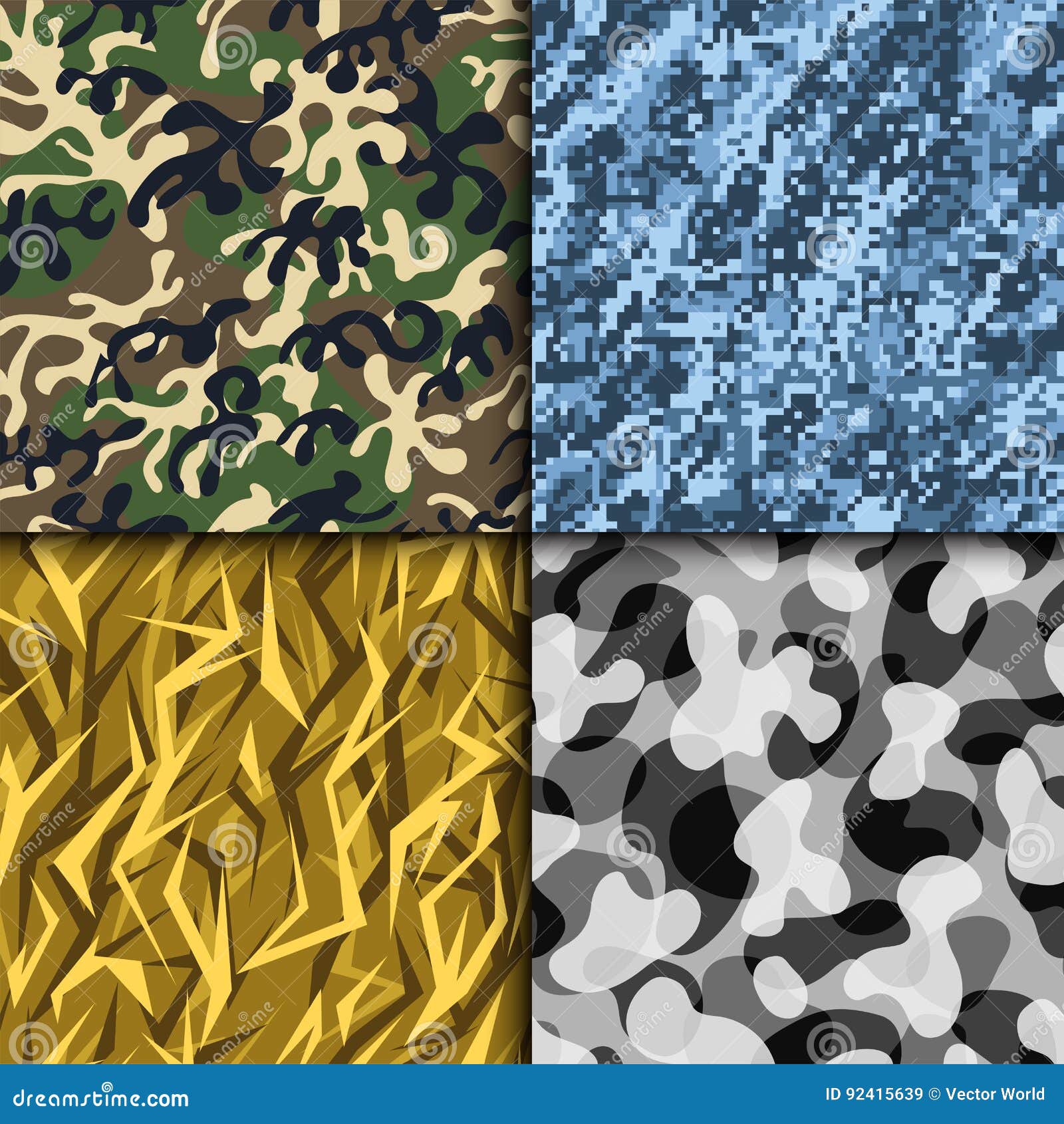 Creative Universal Hand Drawn Seamless Pattern Abstract Fill Military ...