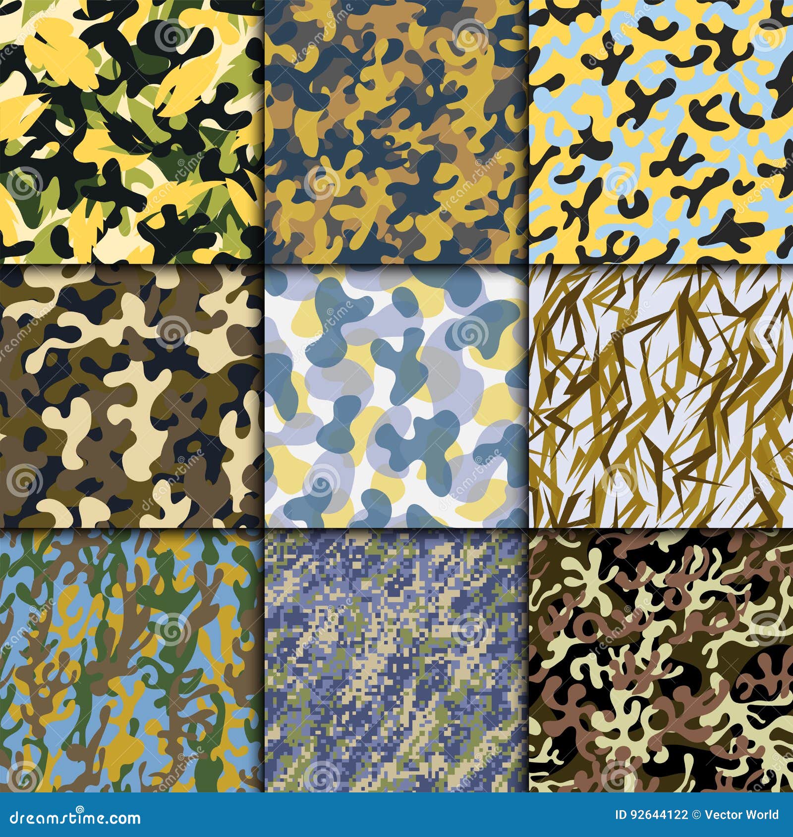 Creative Universal Hand Drawn Seamless Pattern Abstract Fill Military ...