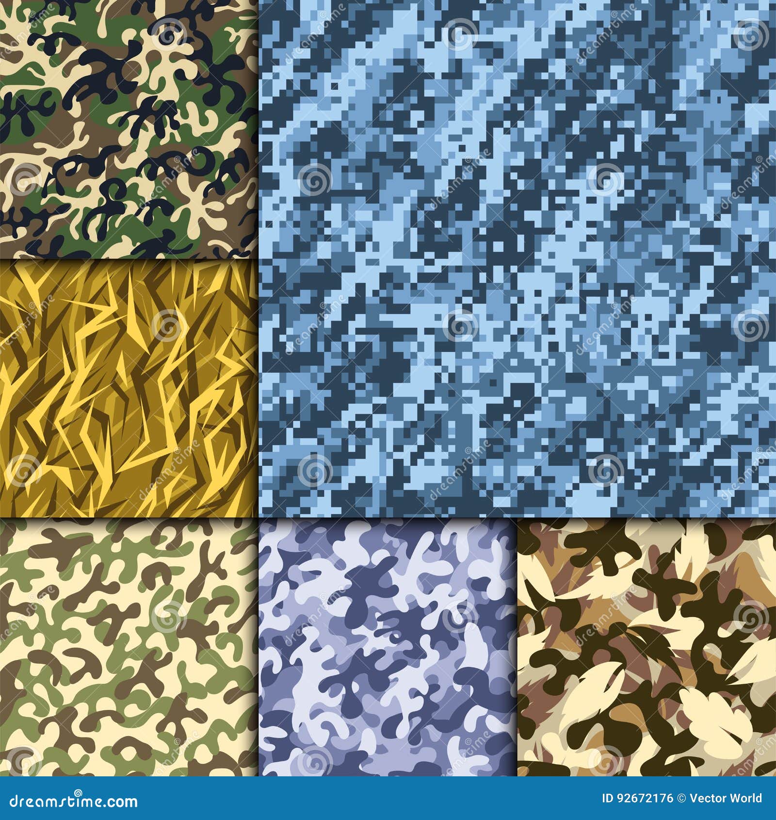 Creative Universal Hand Drawn Seamless Pattern Abstract Fill Military ...