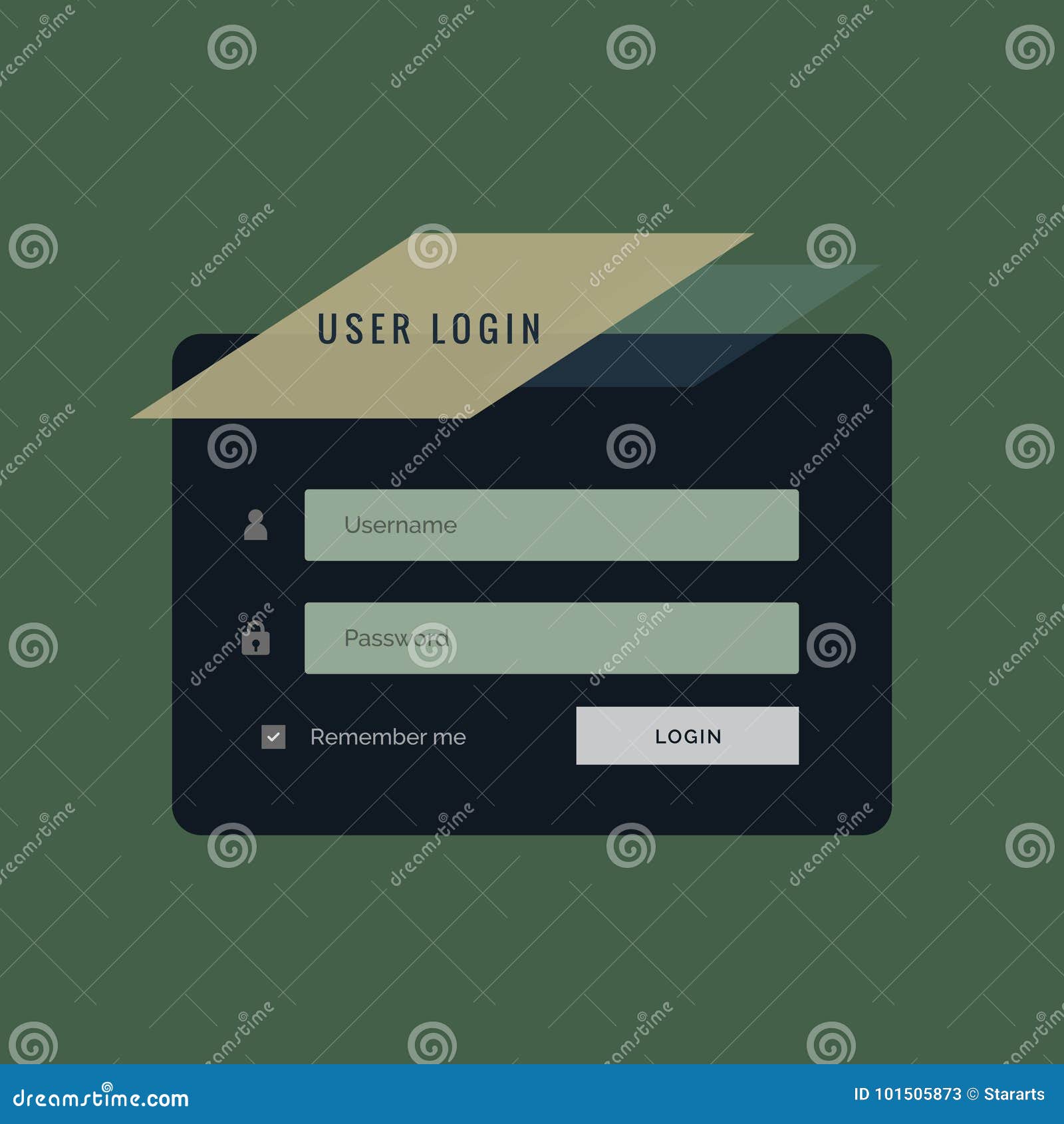 Creative User Login Form in Dark Style Stock Vector - Illustration of ...