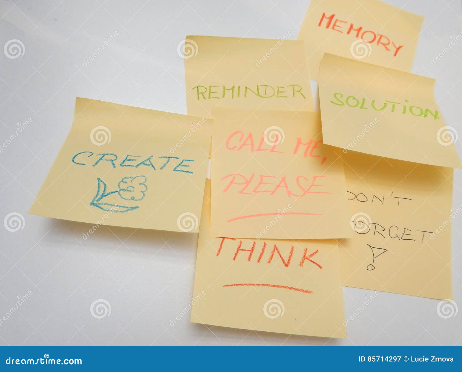 Creative Using of Yellow Reminder Stickers Stock Image - Image of ...