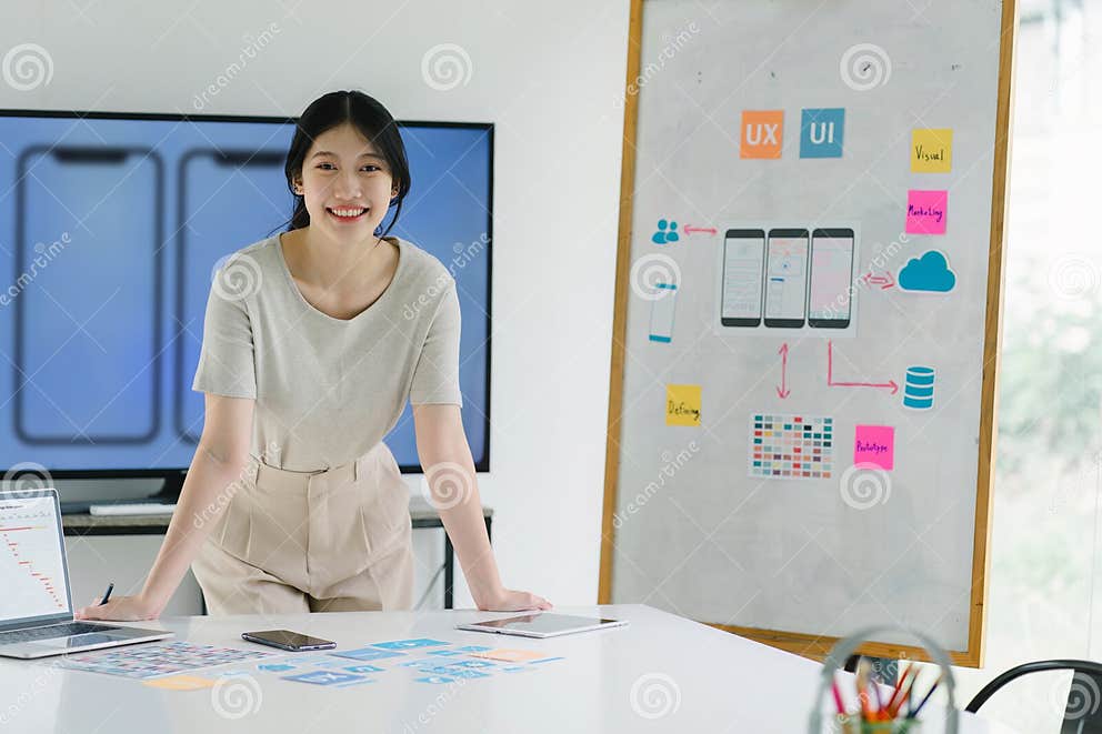 Creative UX UI Designer Working on Screens for Mobile Responsive ...