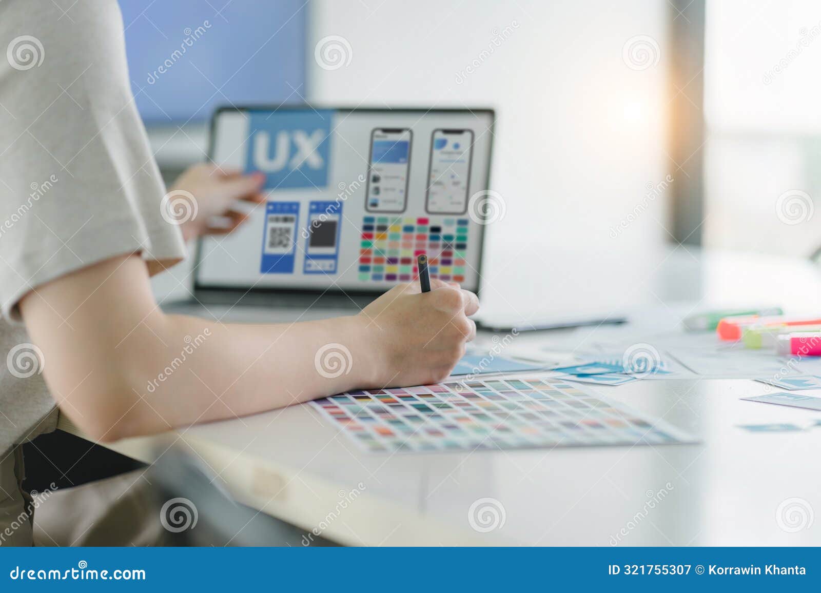Creative Ux Ui Designers Team Developing Wireframe and Sketching Layout ...