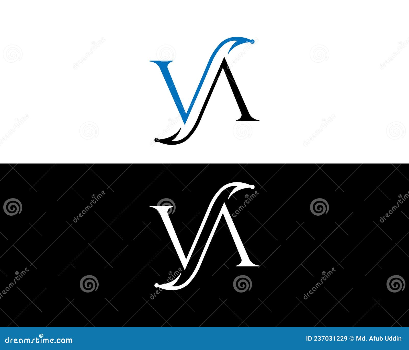 Creative VA Logo Design Icon Stock Vector - Illustration of letter ...