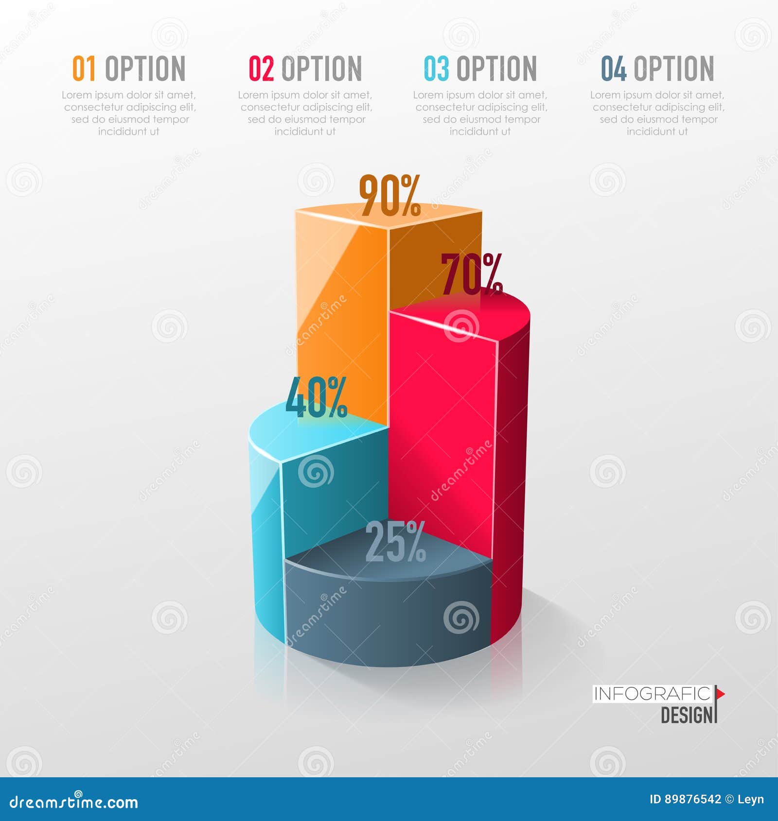 Creative Vector Colorful 3D Pie Chart Stock Vector - Illustration of ...
