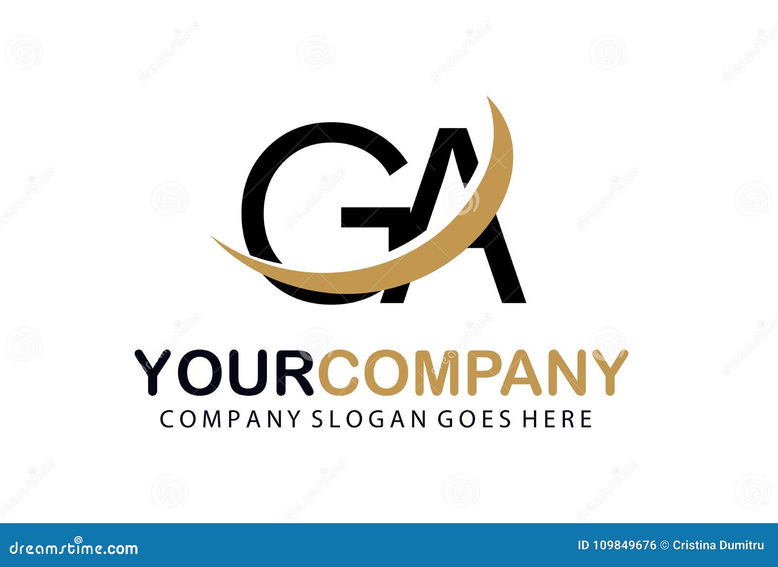 Creative Vector Elegant Monogram Letter GA Alphabet Symbol Stock Vector ...