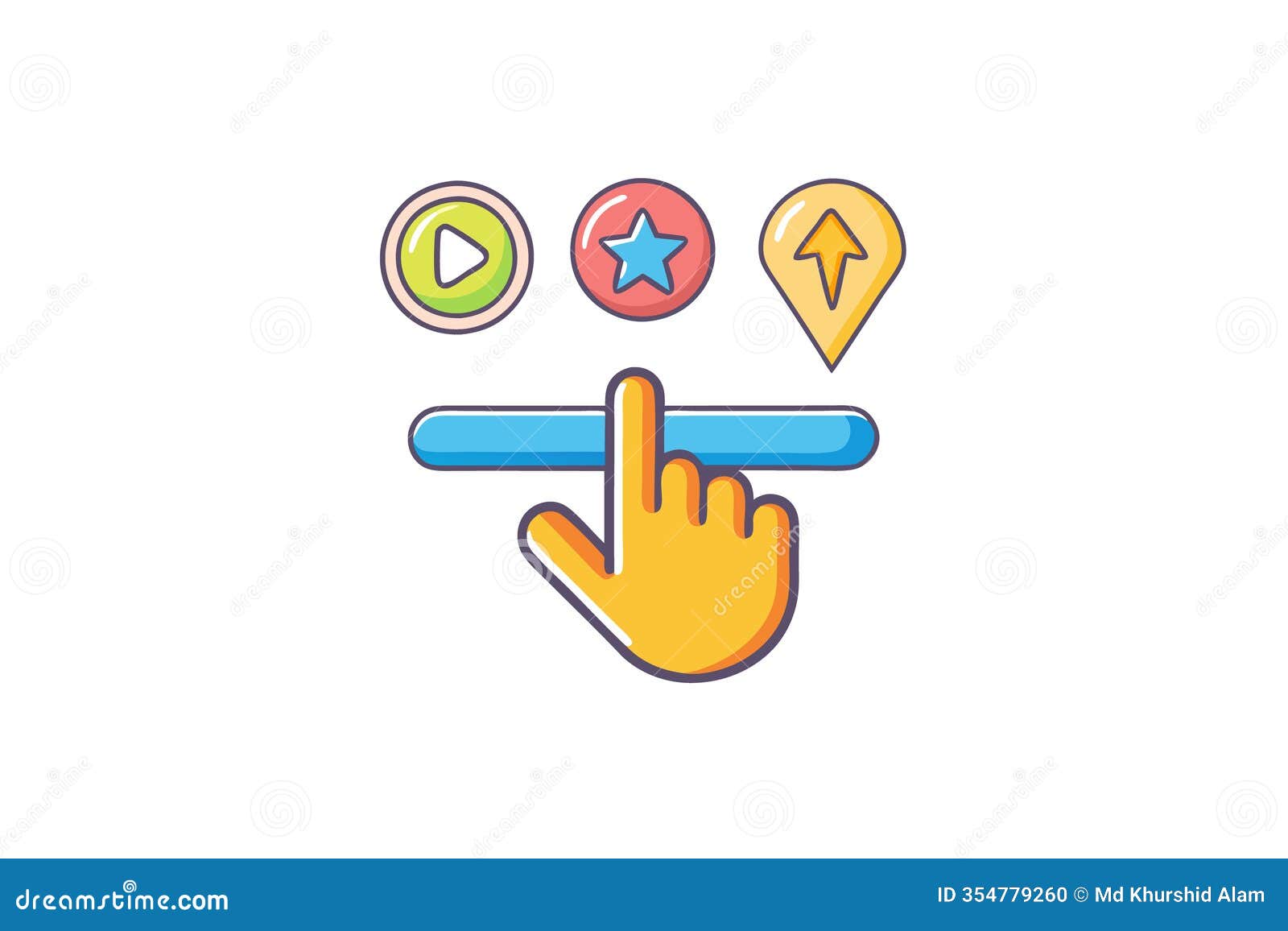 Creative Vector Graphic of a Hand Cursor Interacting with Digital Icons ...