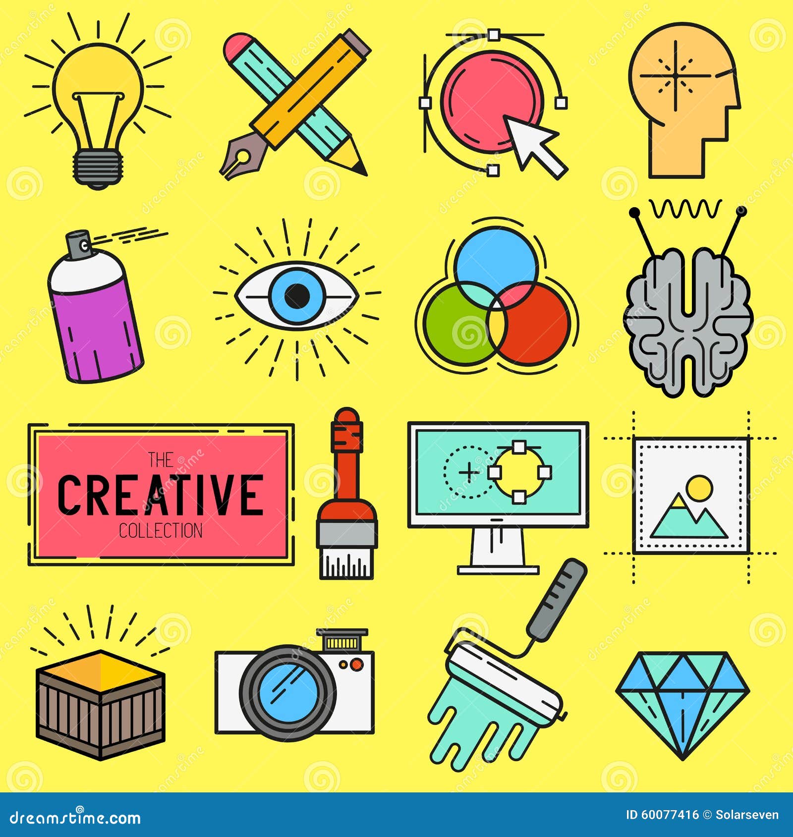 Creative Vector Icon Set stock vector. Illustration of spray - 60077416