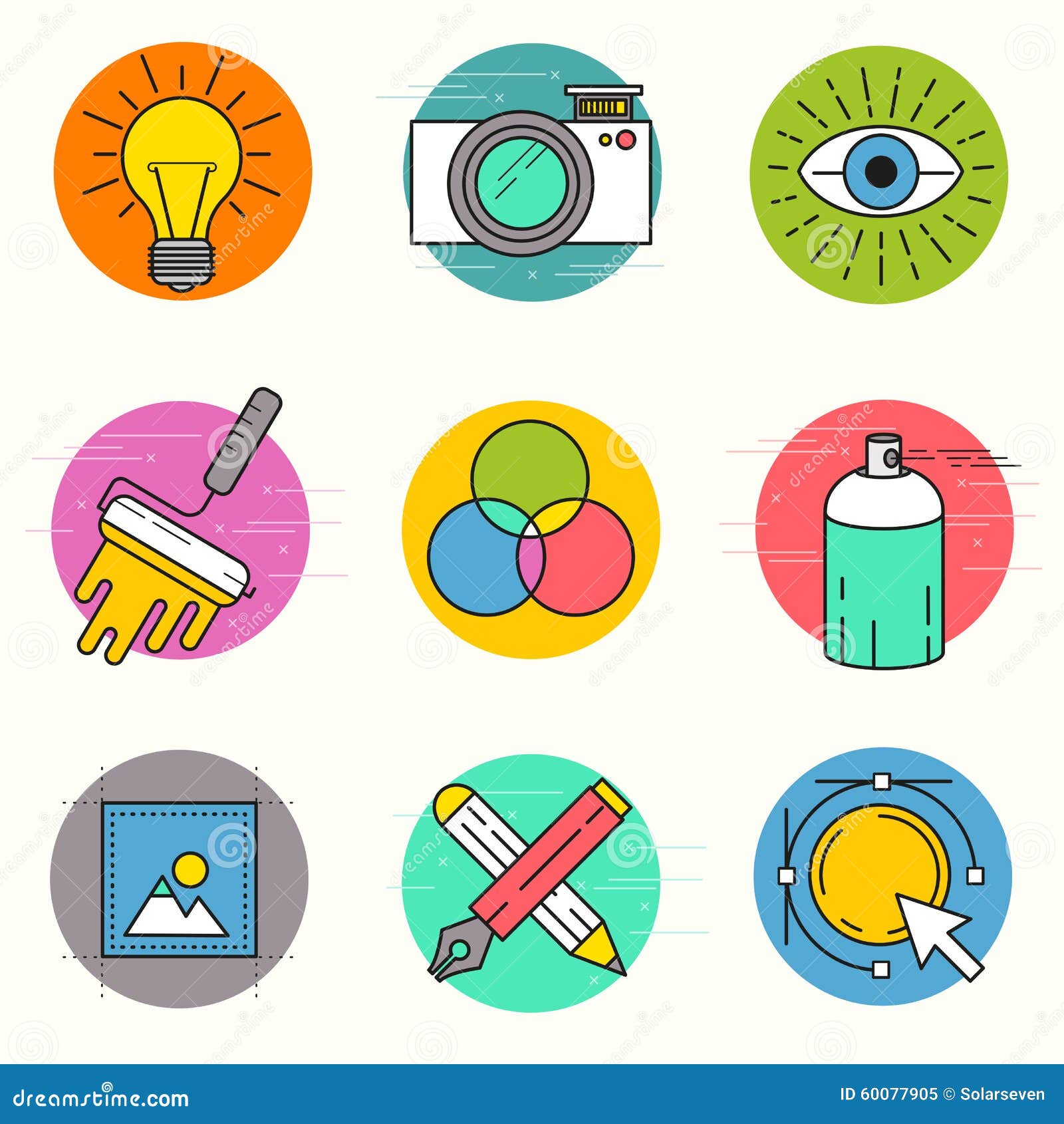 Creative Vector Icon Set stock vector. Illustration of study - 60077905