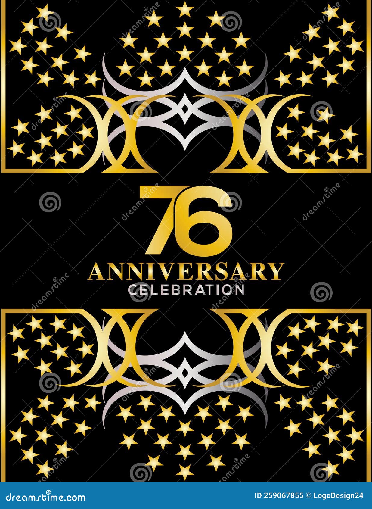 Creative Vector Illustration of Anniversary Celebration of 76 Years ...