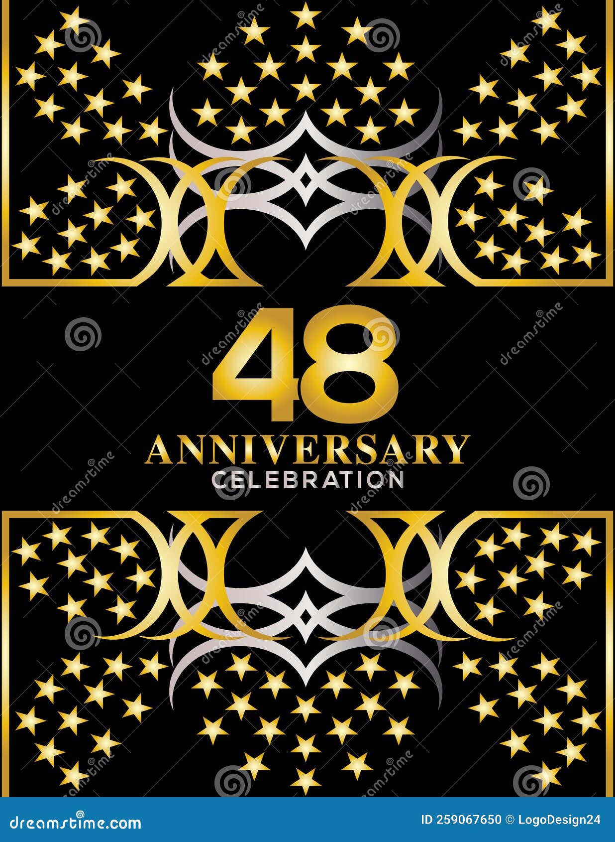 Creative Vector Illustration of Anniversary Celebration of 48 Years ...