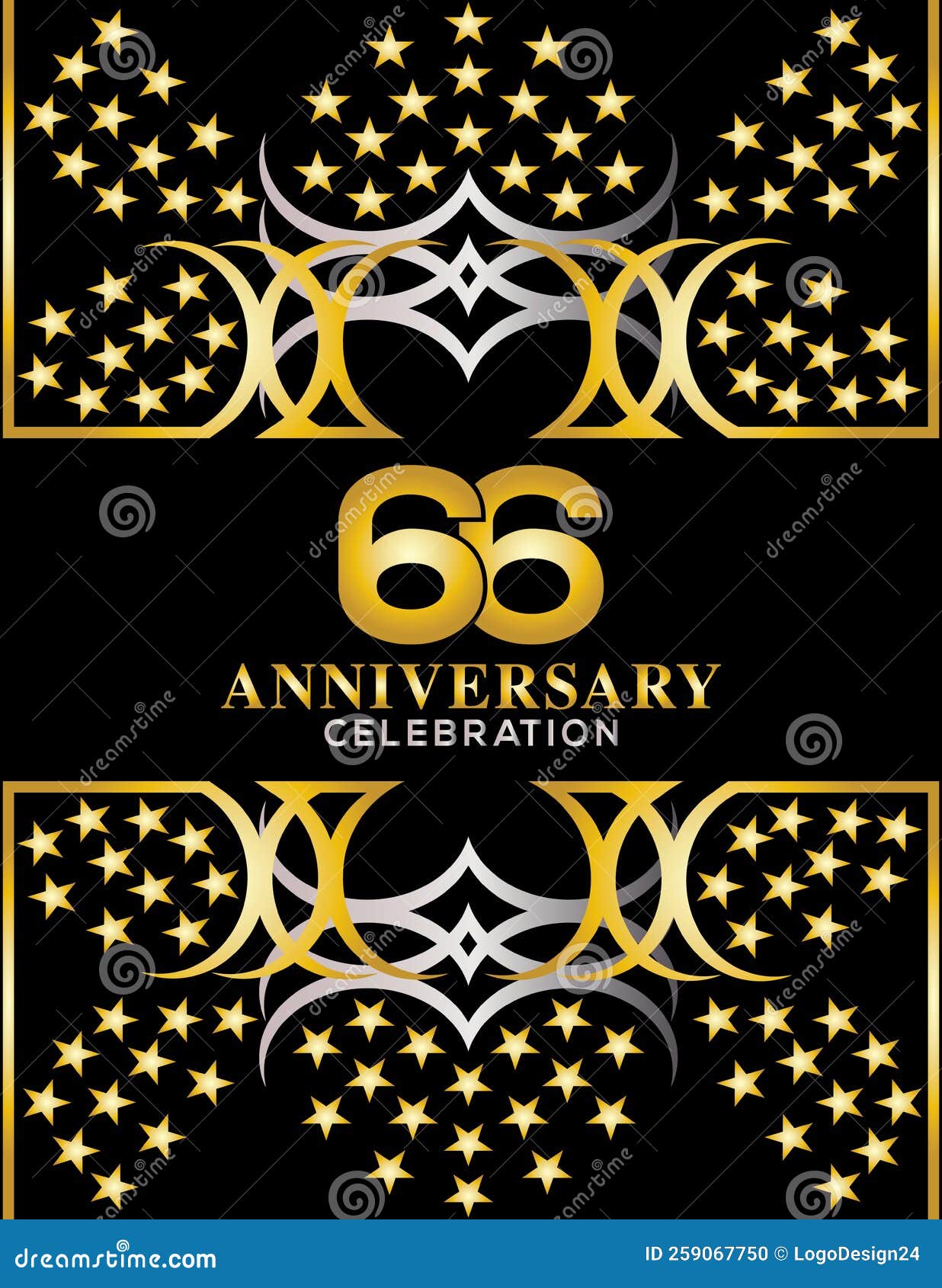 Creative Vector Illustration of Anniversary Celebration of 66 Years ...