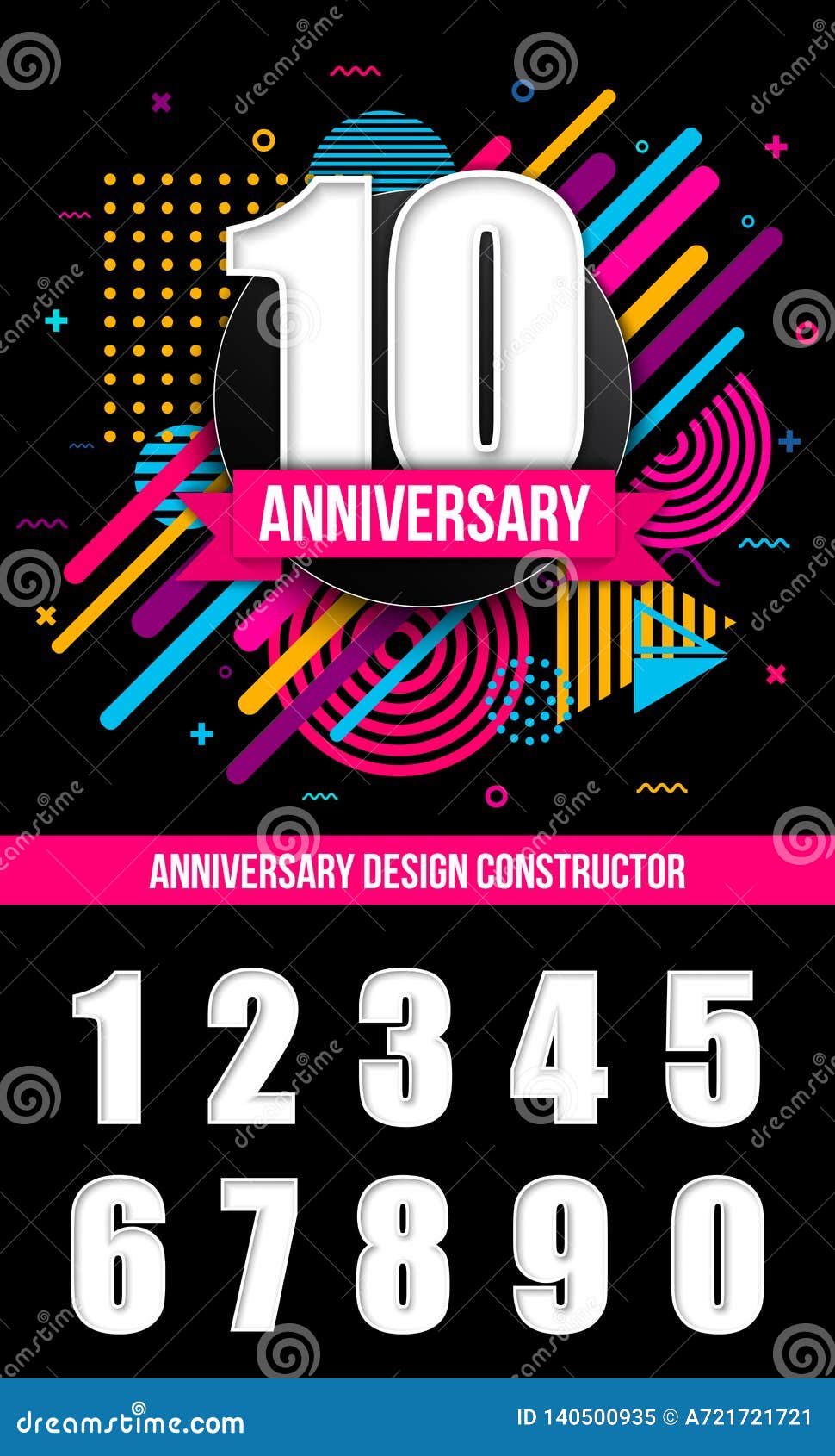 Creative Vector Illustration of Anniversary Logo Celebration Sign with ...