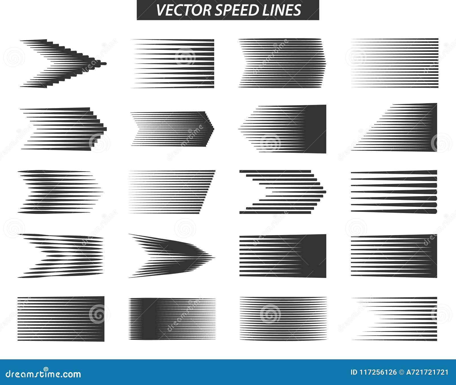 Creative Vector Illustration of Different Simple Speed Line Isolated on ...
