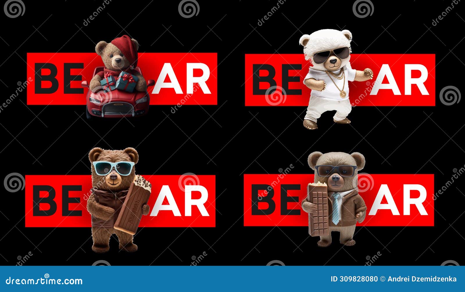 Creative Vector Illustration of Bears in Various Professions and Styles ...