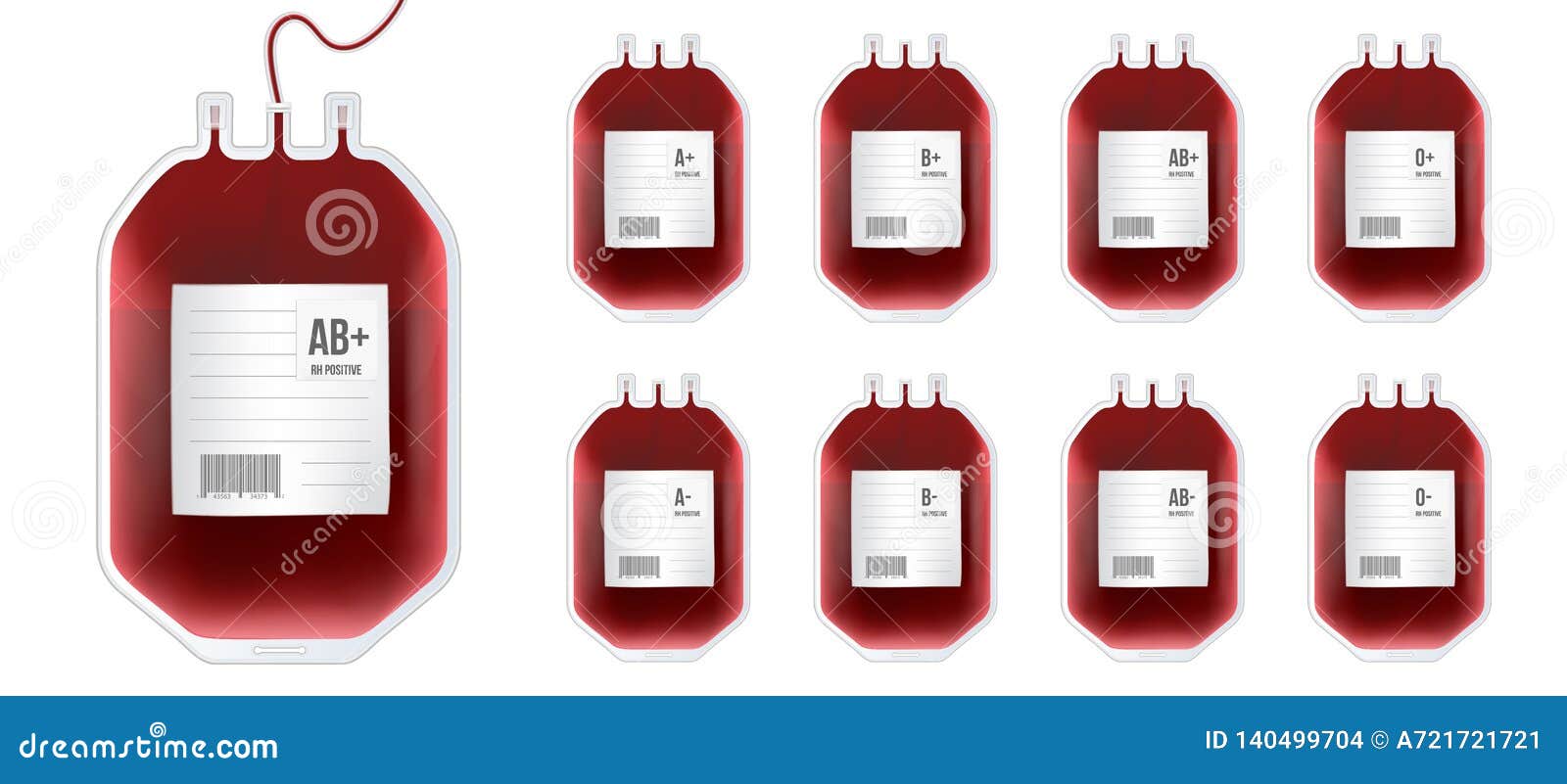 Creative Vector Illustration of Blood Bag with Type, Plastic Container ...