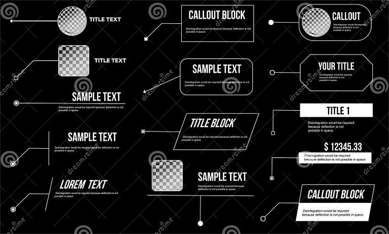 Creative Vector Illustration of Callouts Titles, Lower Third for Presentation Isolated on ...