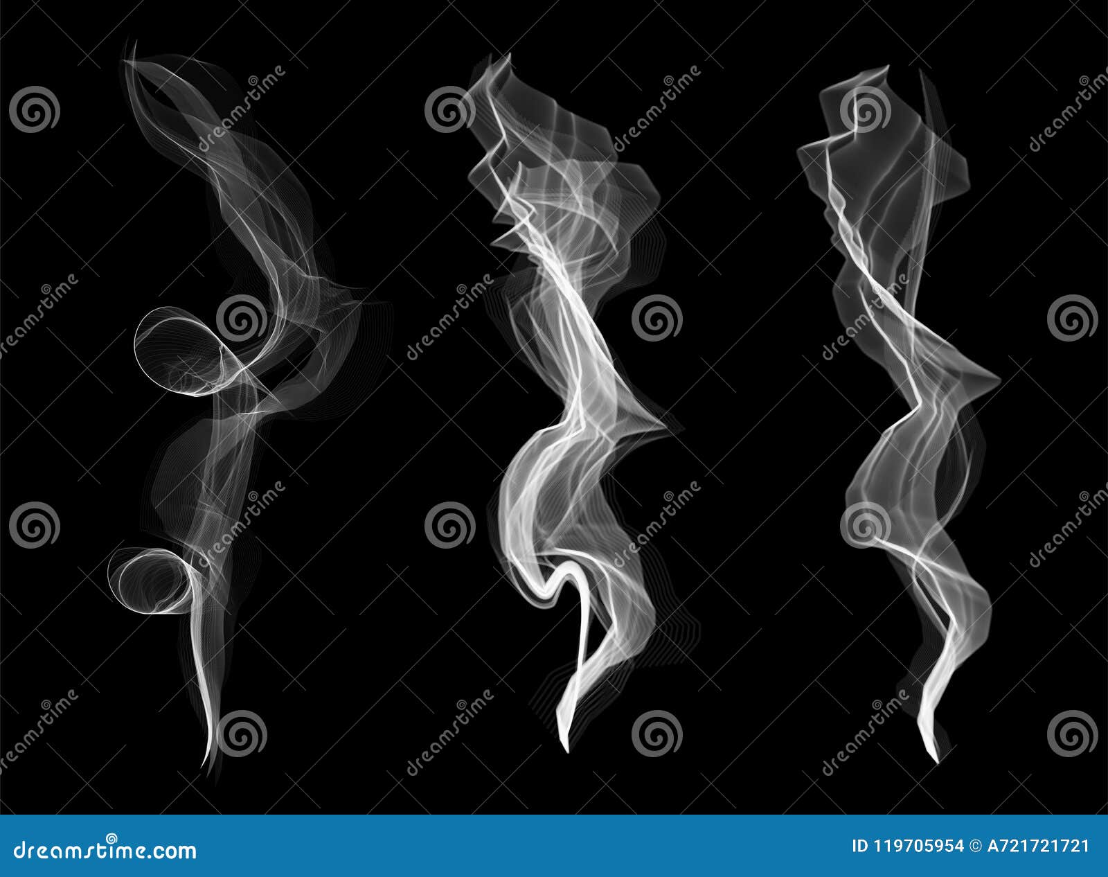 Creative Vector Illustration of Delicate White Cigarette Smoke Waves ...
