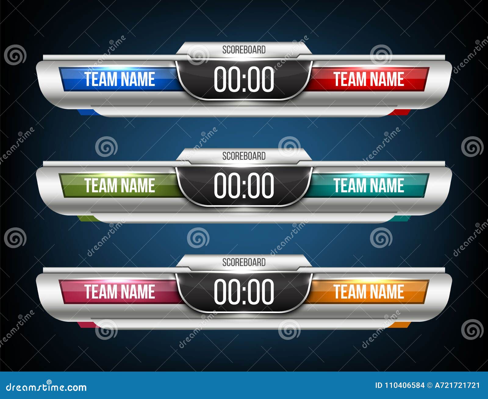 Creative Vector Illustration Digital Scoreboard Broadcast Graphic ...