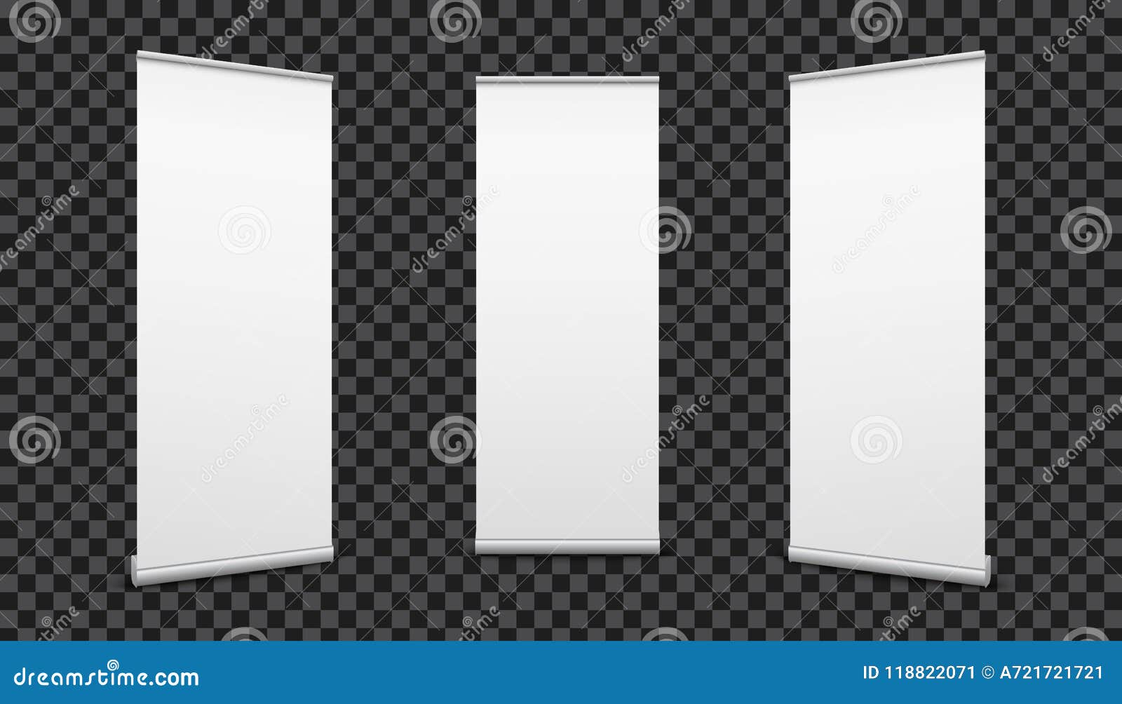 Creative Vector Illustration of Empty Roll Up Banners with Paper Canvas ...