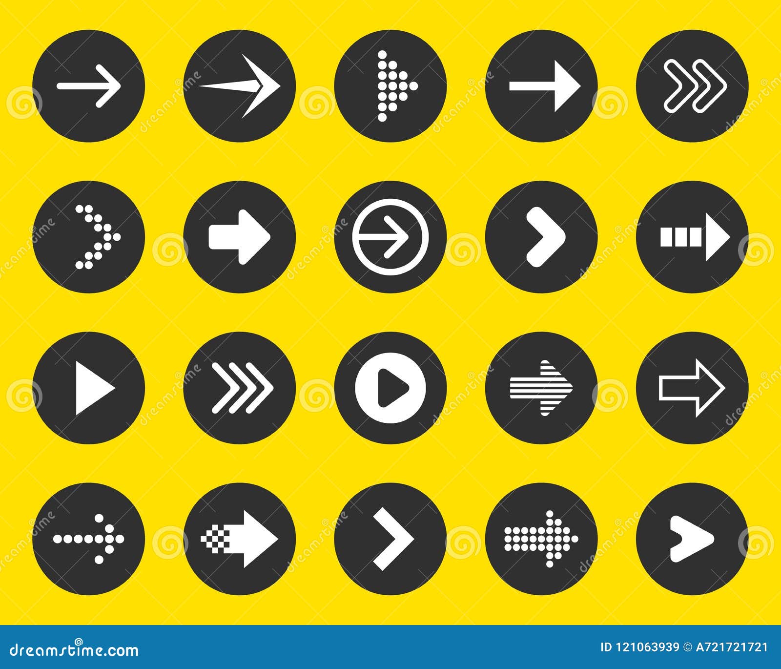 Creative Vector Illustration of Flat Simple Colorful Circle Arrow Set ...