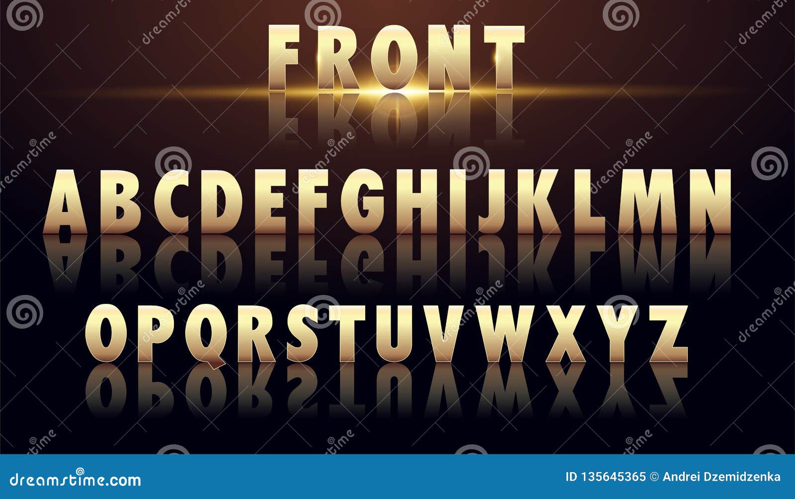 Creative Vector Illustration of Golden Glossy Font, Gold Alphabet ... Creative Vector Illustration of Golden Glossy Font, Gold Alphabet ...